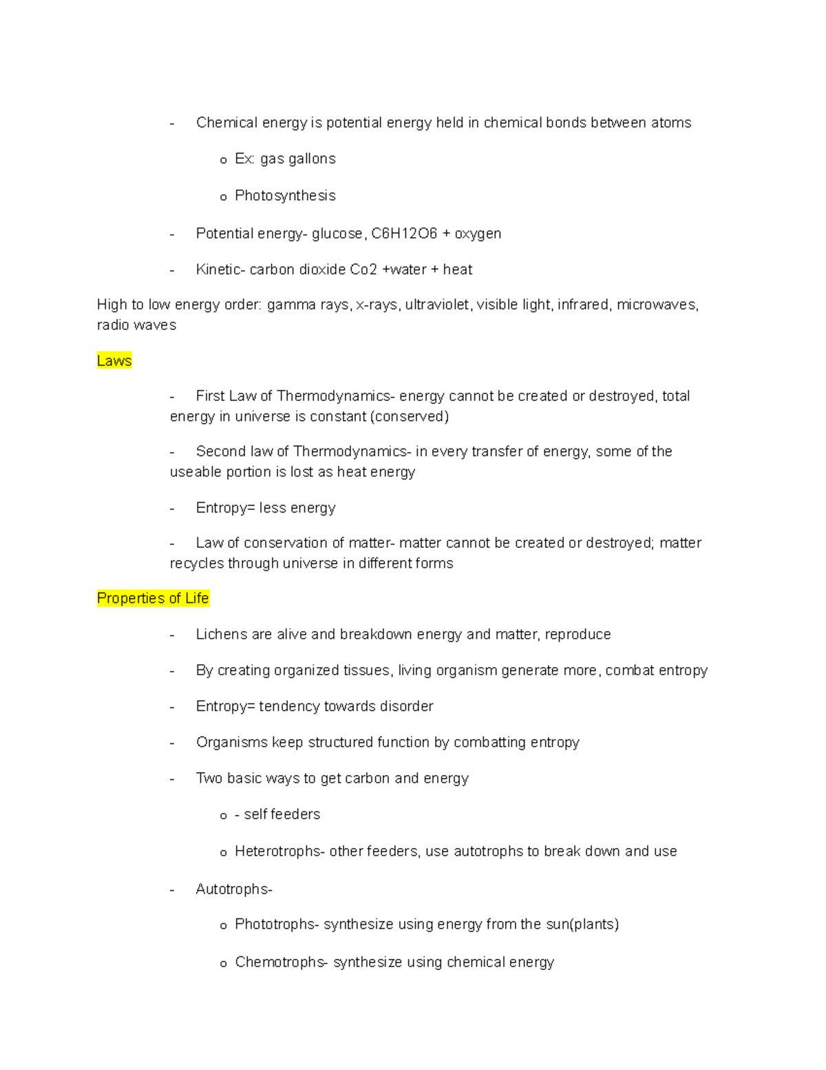 ENV 101 unit 1 notes pt9 - Florian Dotti, ENV101: photosynthesis ...
