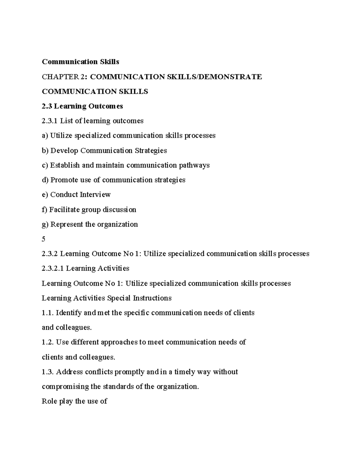 Communication Skills - Communication Skills CHAPTER 2: COMMUNICATION SKILLS/DEMONSTRATE - Studocu