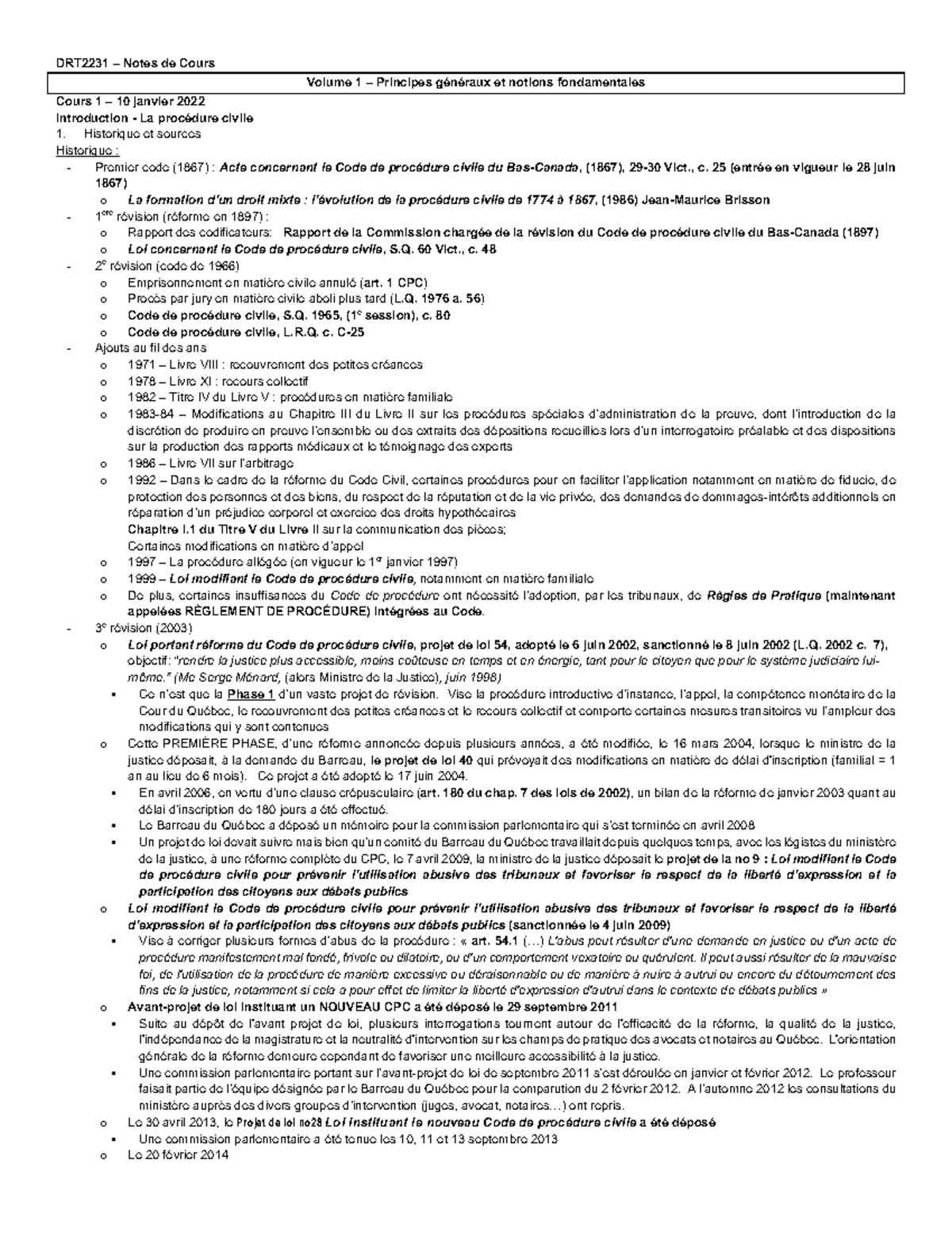 DRT2231 - Notes Professeur Organisées - DRT2231G - UdeM - Studocu