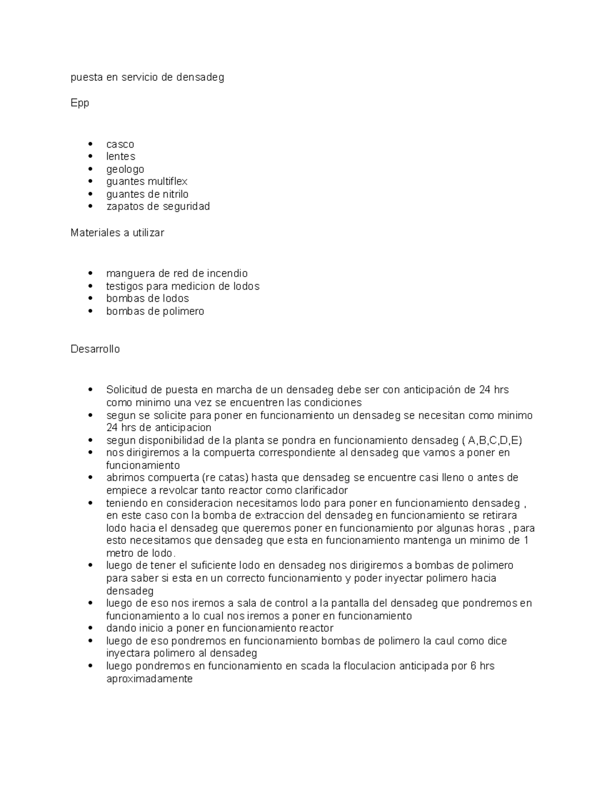Puesta en servicio de densadeg - puesta en servicio de densadeg Epp ...