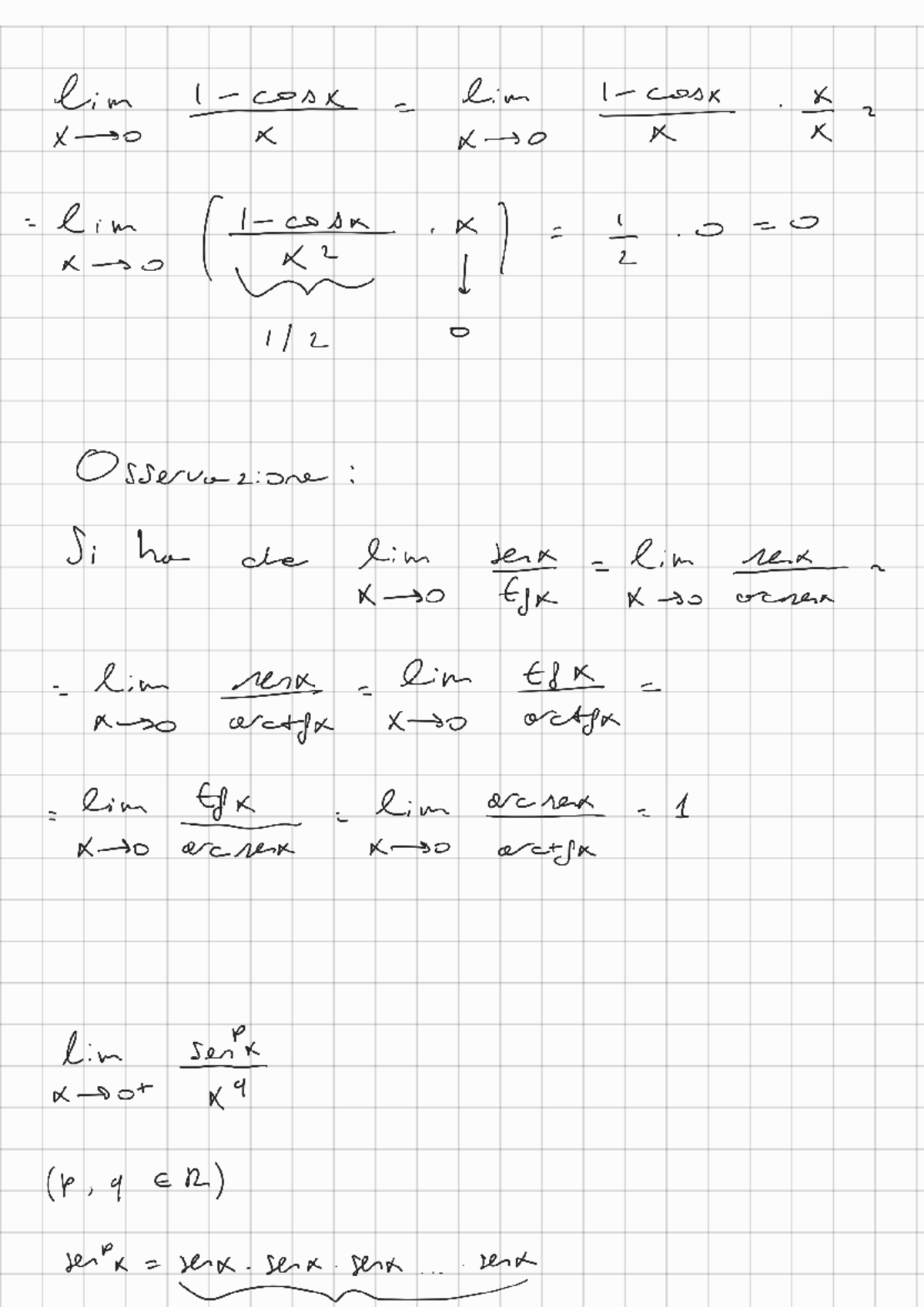 Esercizi ordini infinito e infinitesimo - lim I - COSK lim 1- cosk x ...