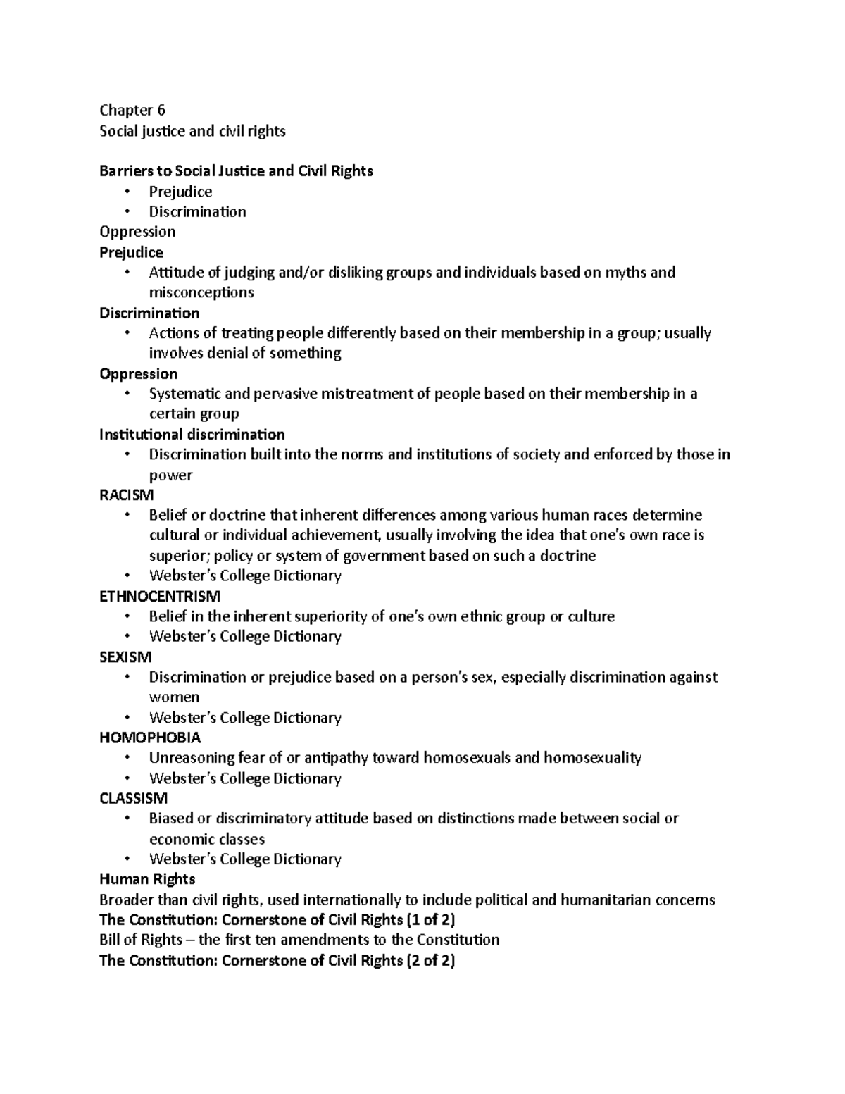 Chapter 6 Social justice and civil rights - Chapter 6 Social justice ...
