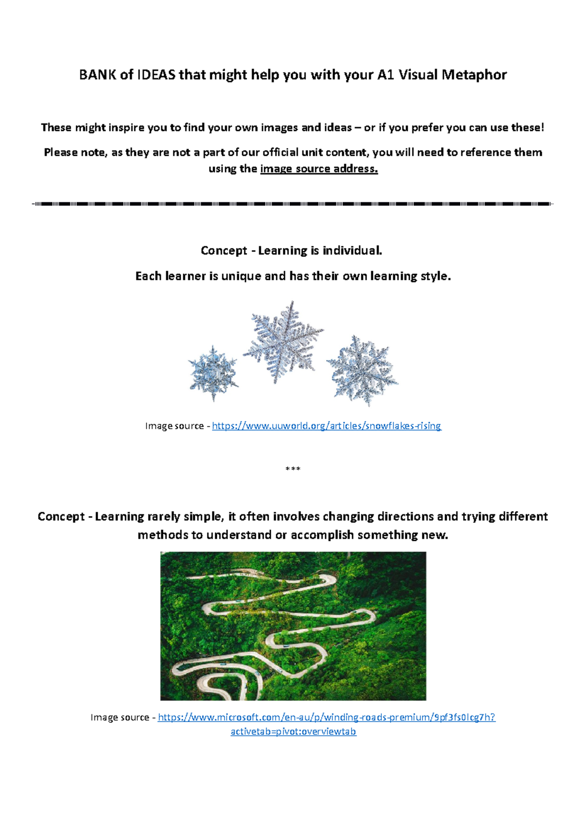 A1 - Bank of Visual Metaphor Examples - BANK of IDEAS that might help ...