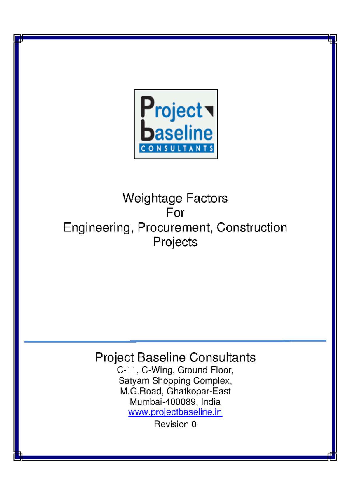 Weightage Factors For EPC Projects - Weightage Factors For Engineering ...