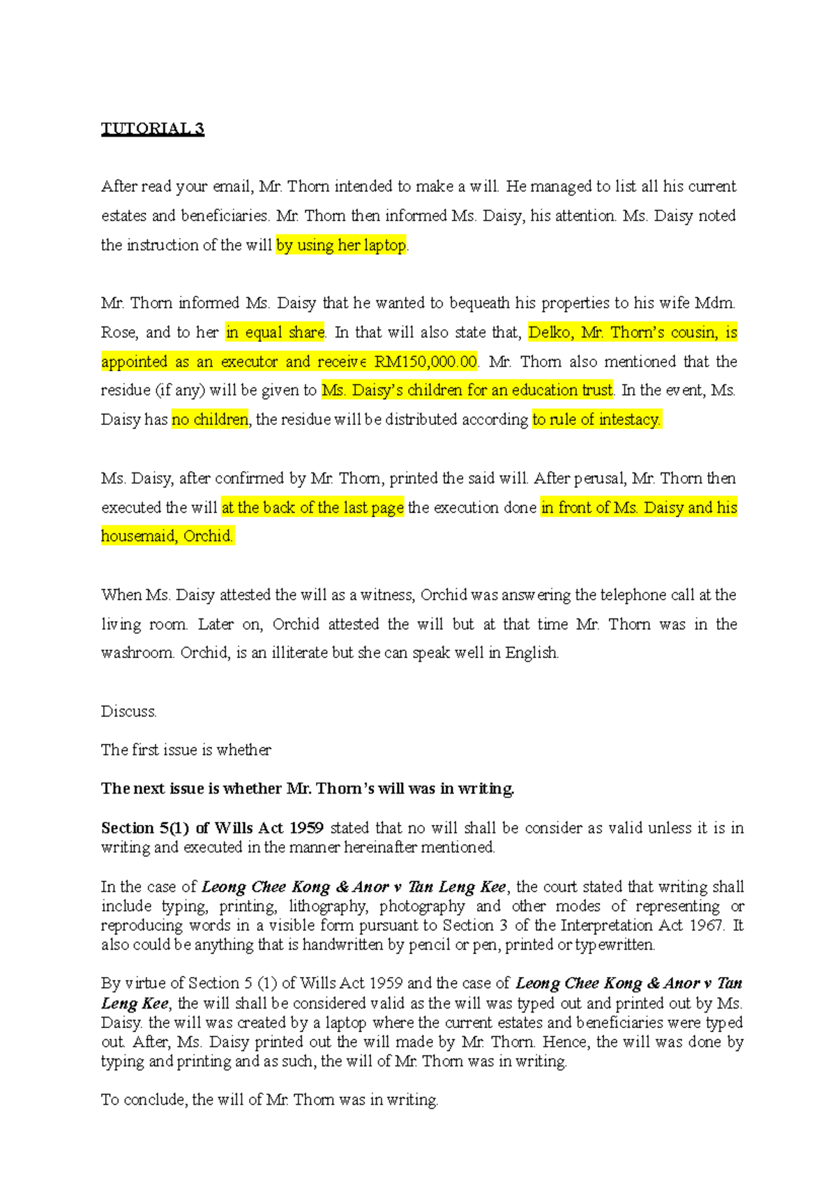 Tutorial 3 - good - TUTORIAL 3 After read your email, Mr. Thorn ...