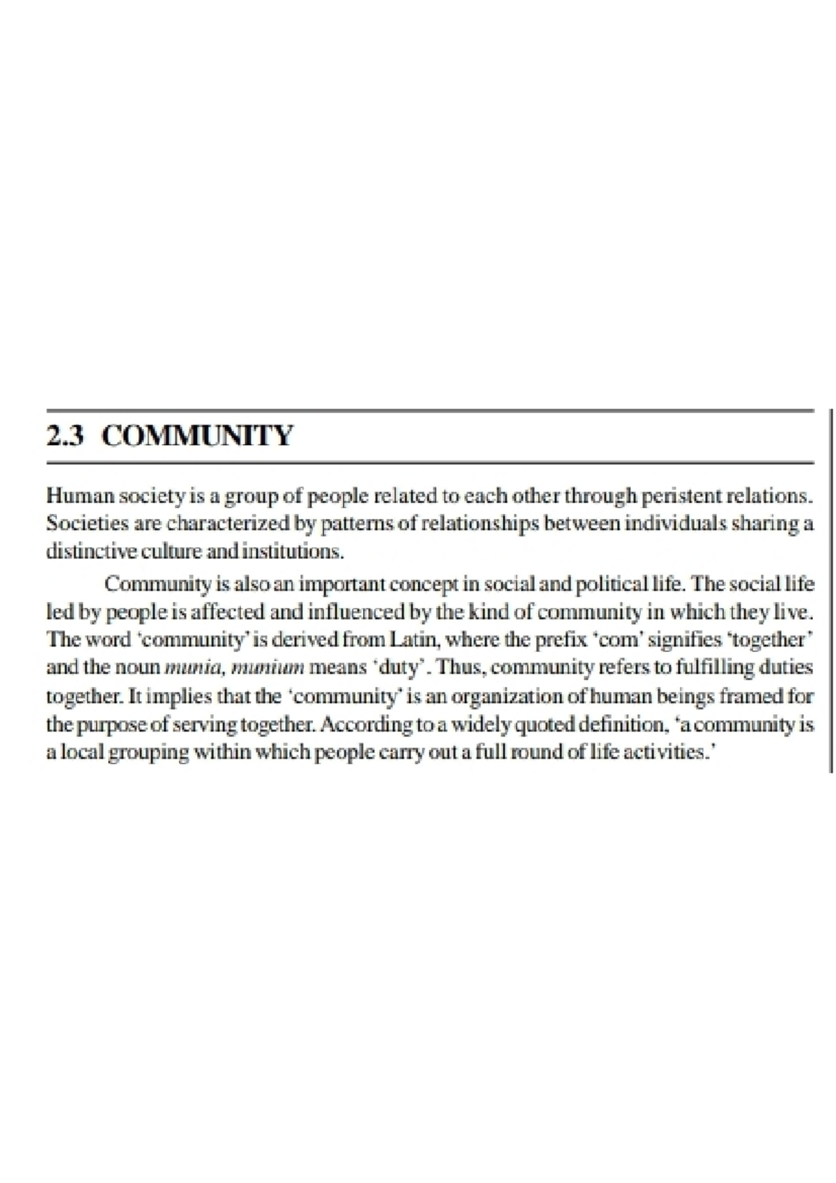 Community - B.A Economics - Studocu