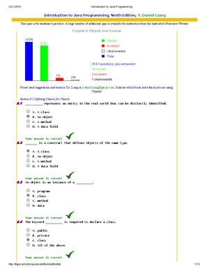 Solved MCQ (Thinking in Objects) - Introduction to Java Programming ...