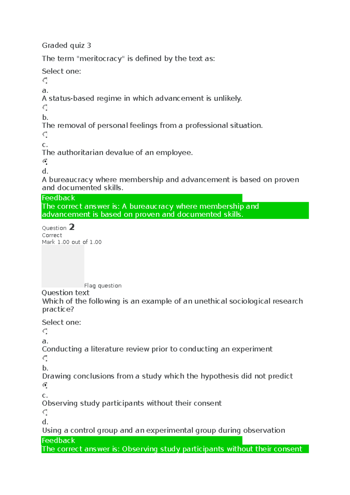 Quiz 3-5 - introduction to sociology and some self quizzes with ...