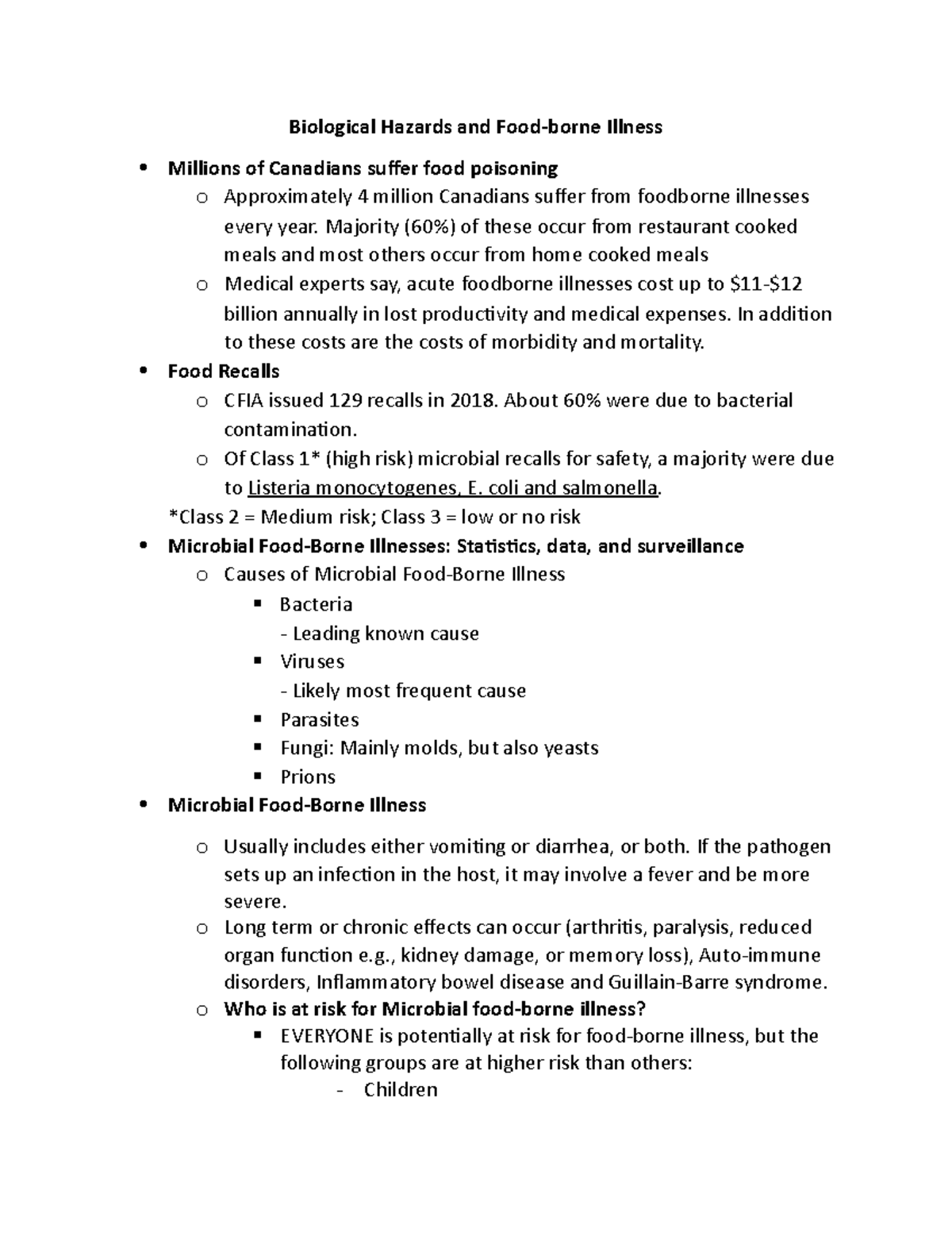 Food Safety III D - dawdad - Biological Hazards and Food-borne Illness ...