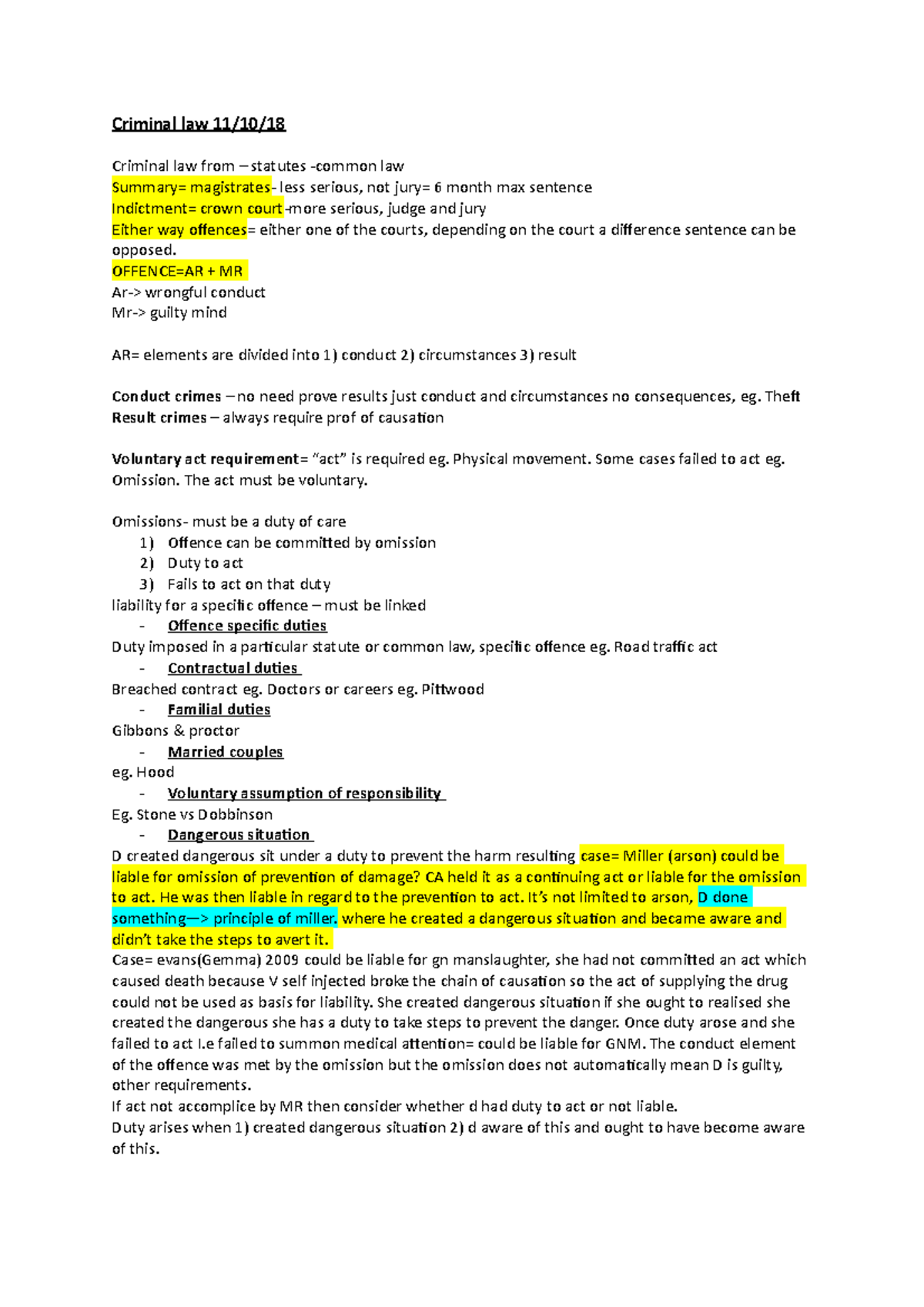 Criminal law lecture 1 copy copy - Criminal law 11/10/ Criminal law ...