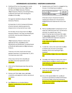 IA2 - Midterm QUIZ - problems with solutions - COMPOUND FINANCIAL INSTRUMENTS - Conceptual ...