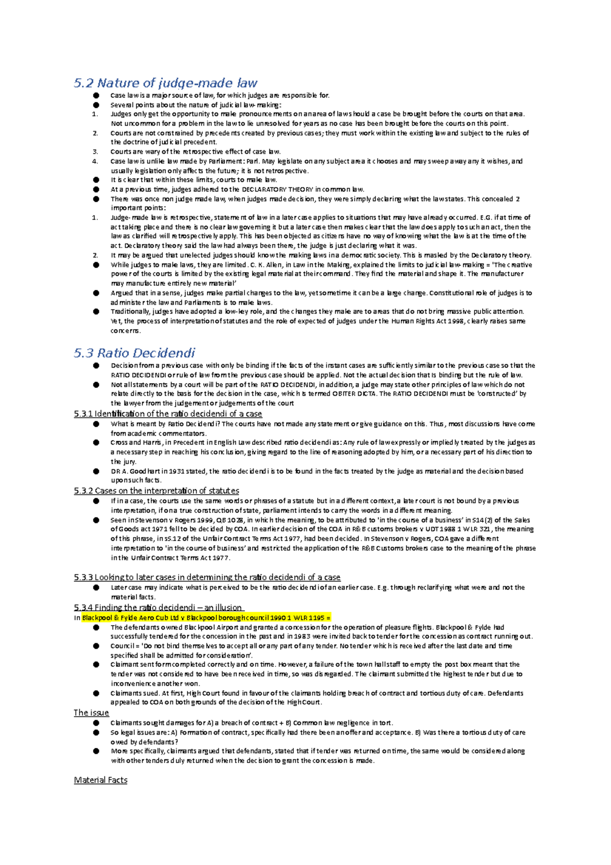 Chapter 3 - The doctrine of judicial precedent - 5 Nature of judge-made ...