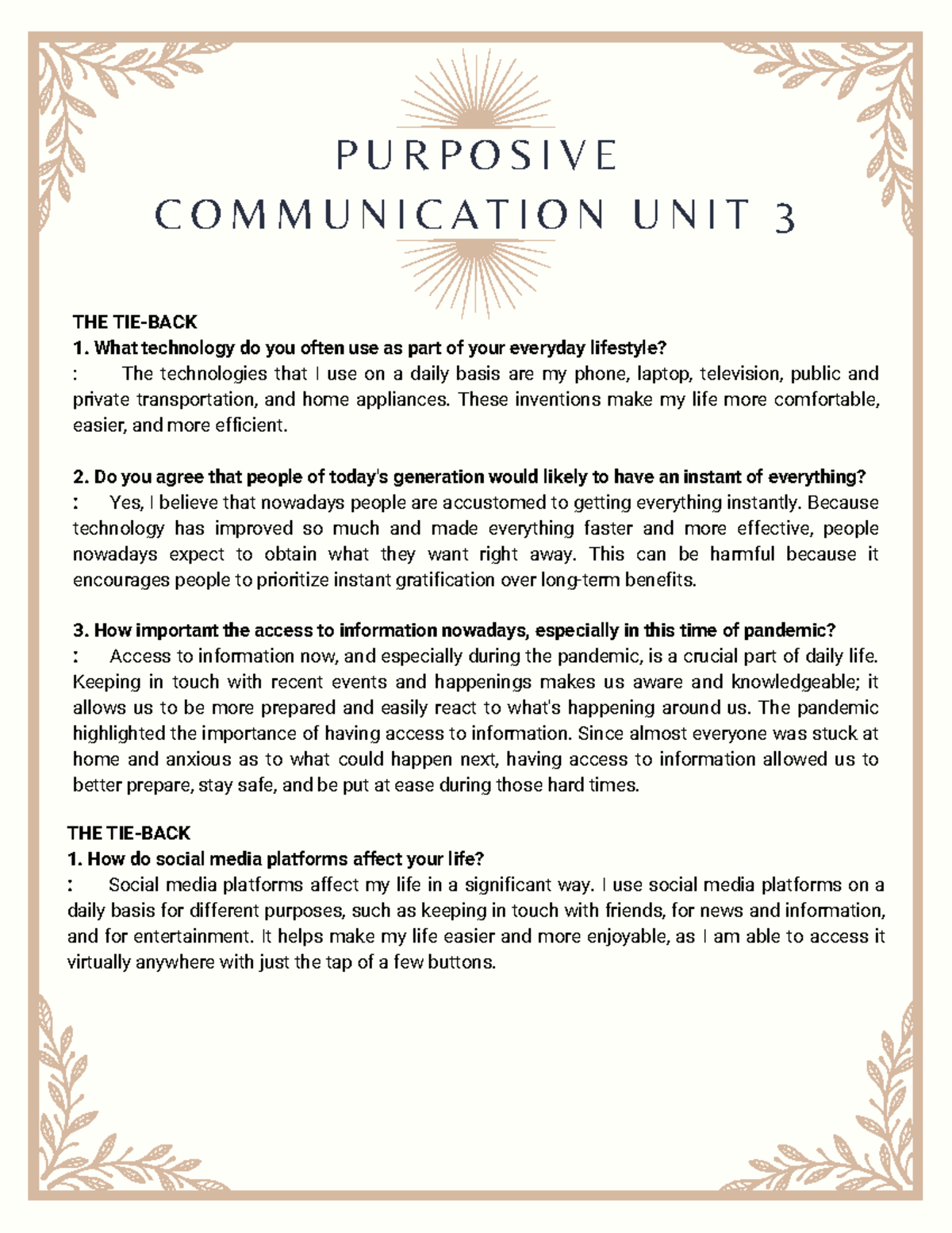 Purposive Communication Unit 3 - P U R P O S I V E C O M M U N I C A T ...