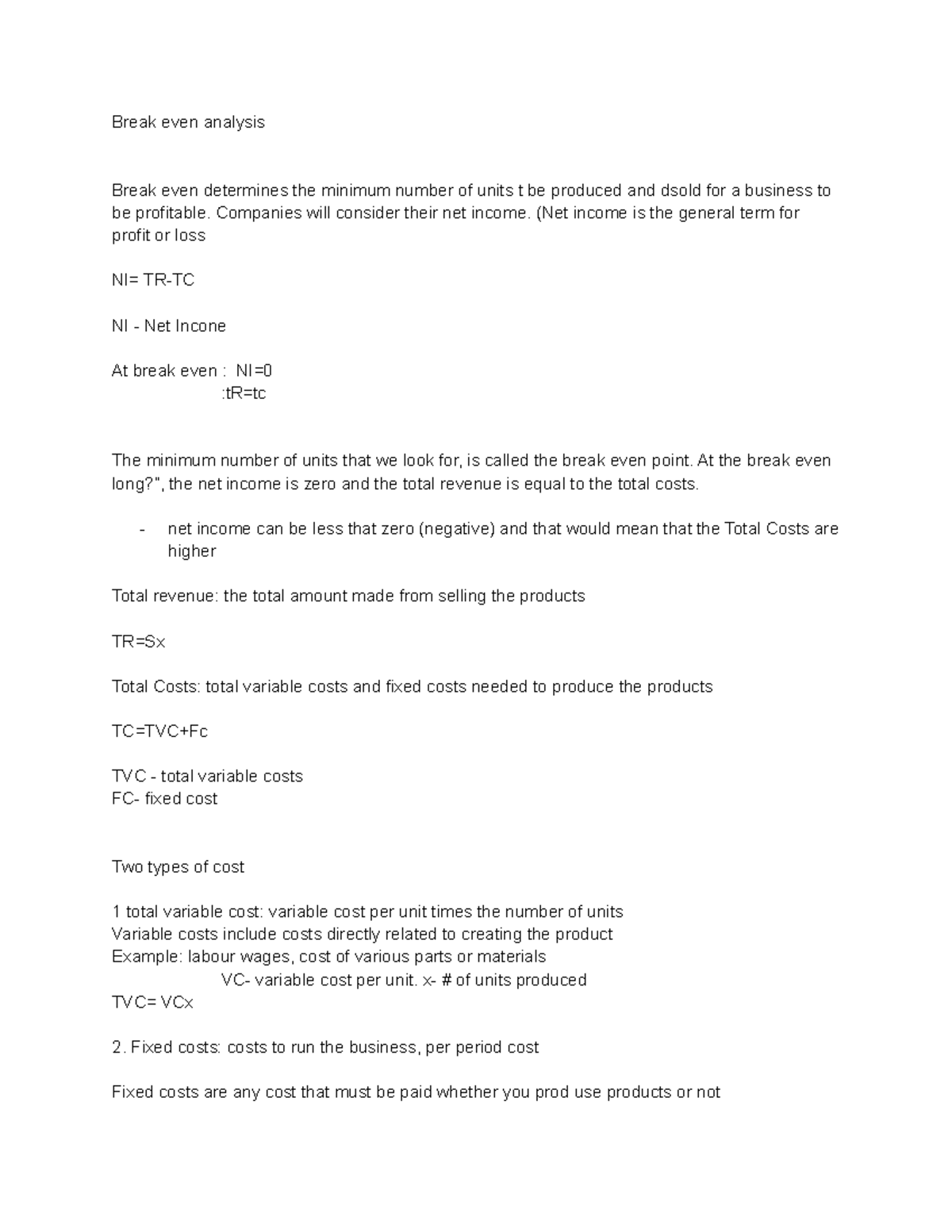 Break-even - Learn what break-even is and how to calculate it. - Break ...