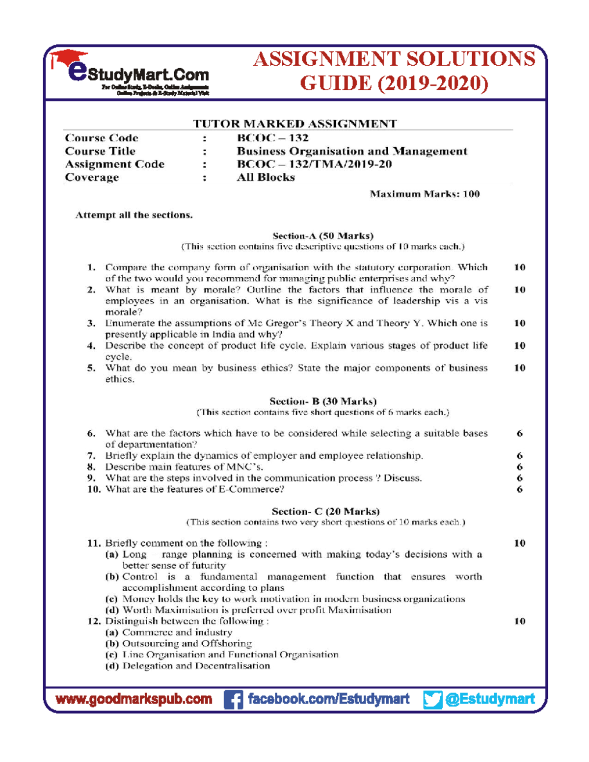 BCOC 132 Answer ASS - GUIDE (2019-2020) The Hub for Online Reading and E-books GUIDE (2019-2020 ...