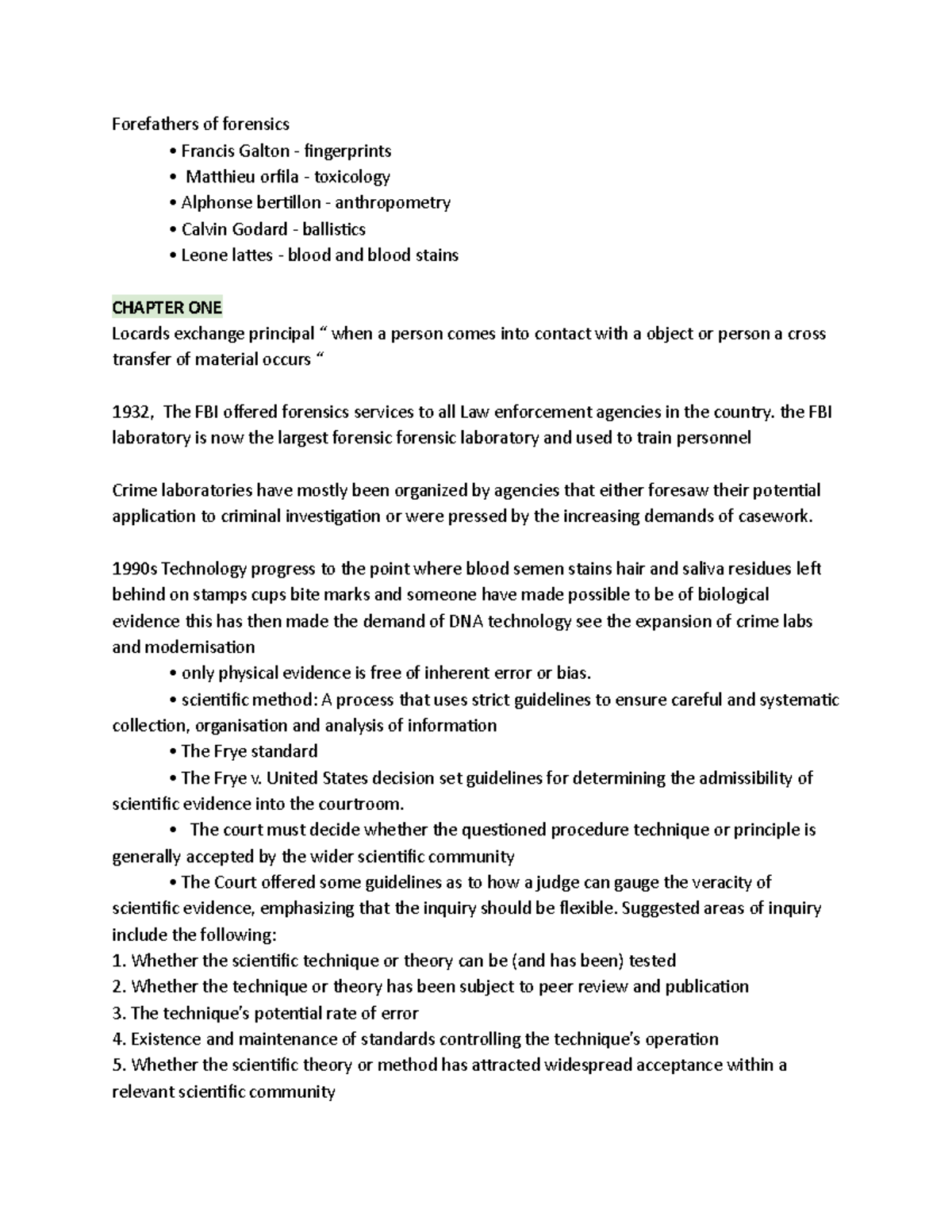 Intro to Forensics - Overview and summary of book chapters ...