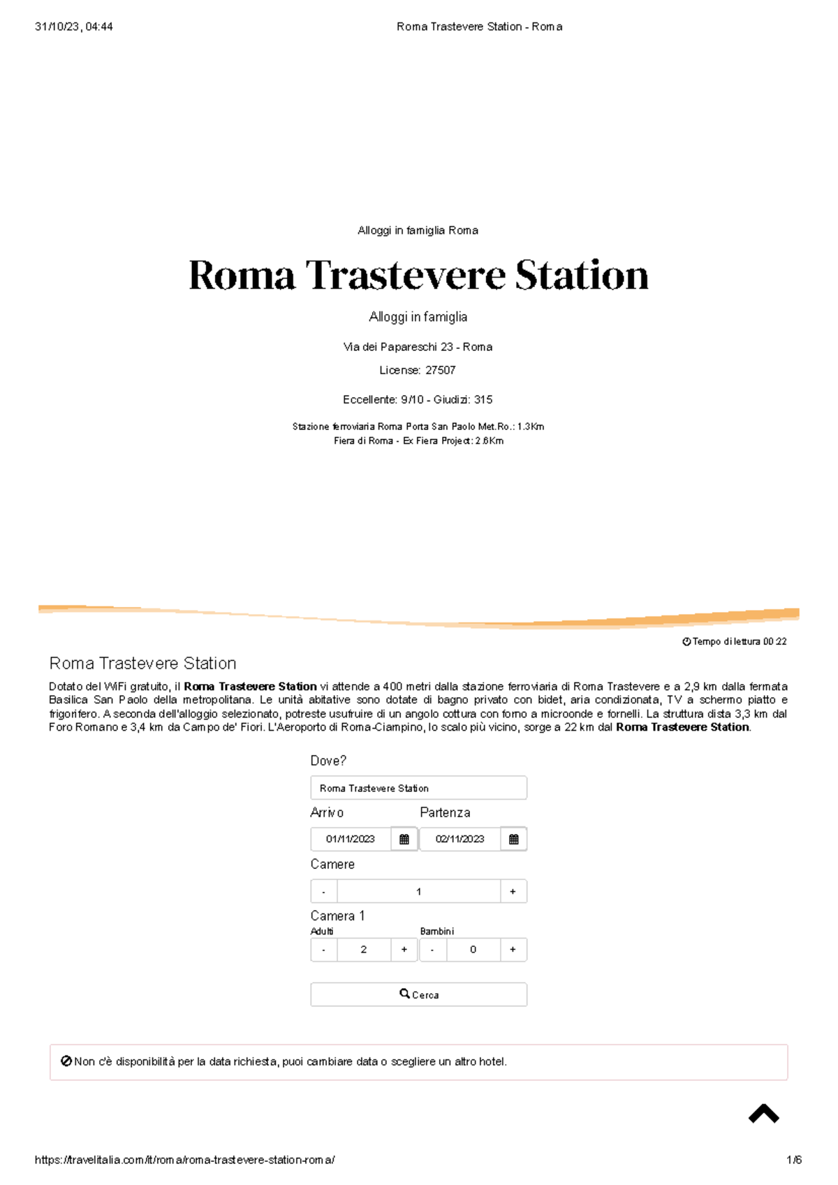 Roma Trastevere Station - Roma - Tempo di lettura 00: Alloggi in ...