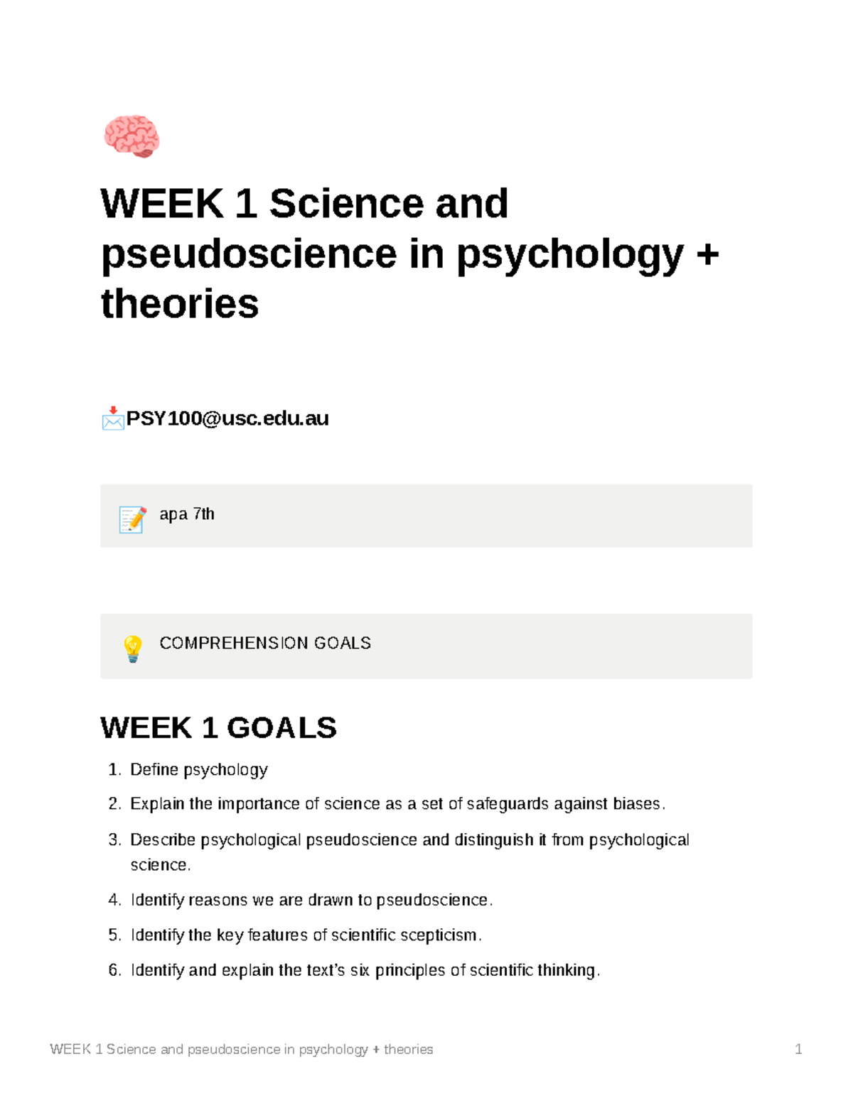 Intro to Psychology + Psuedoscience - WEEK 1 Science and pseudoscience ...