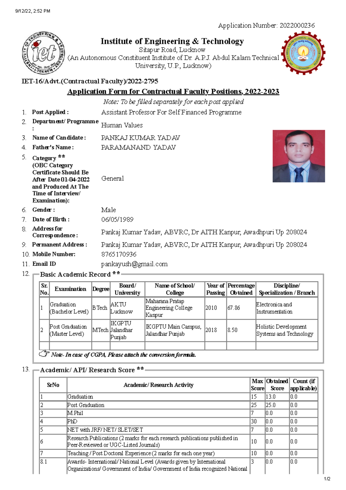 IET Form - 9/12/22, 2:52 PM 1/ Application Number: 2022000236 Institute ...