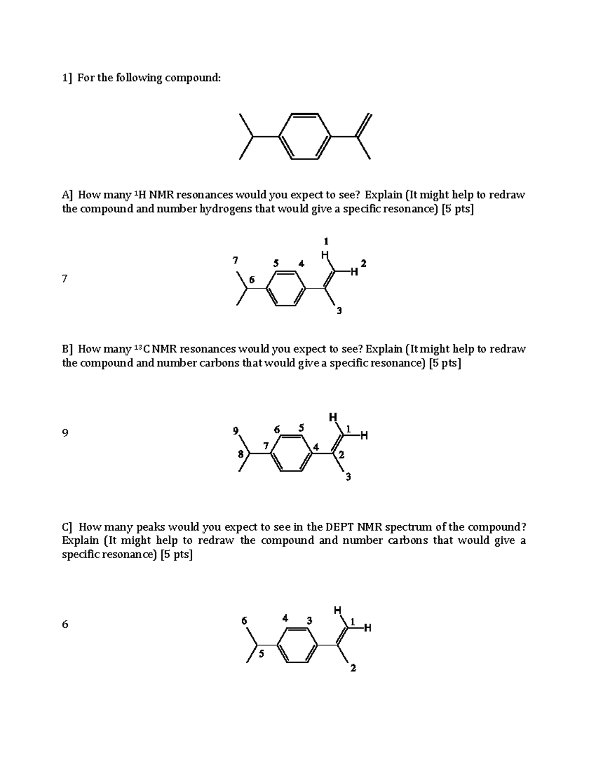Exam 1 Prob Sess 2 Key - Problems - 1] For the following compound: A ...