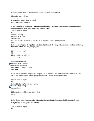 Drug dose Calculations Workbook - Drug Calculations Workbook 2 ...