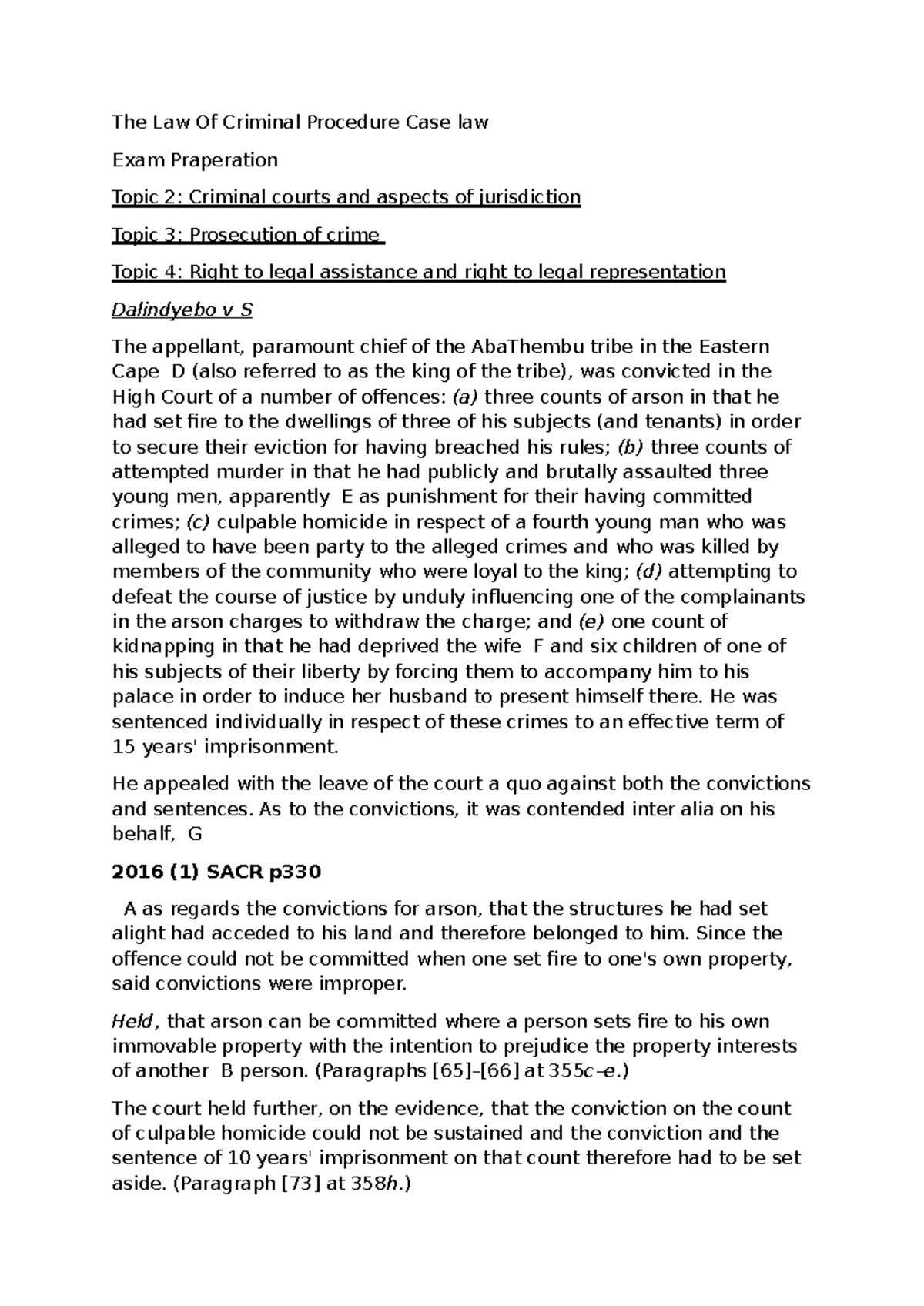 The Law Of Criminal Procedure Case law - He was sentenced individually ...