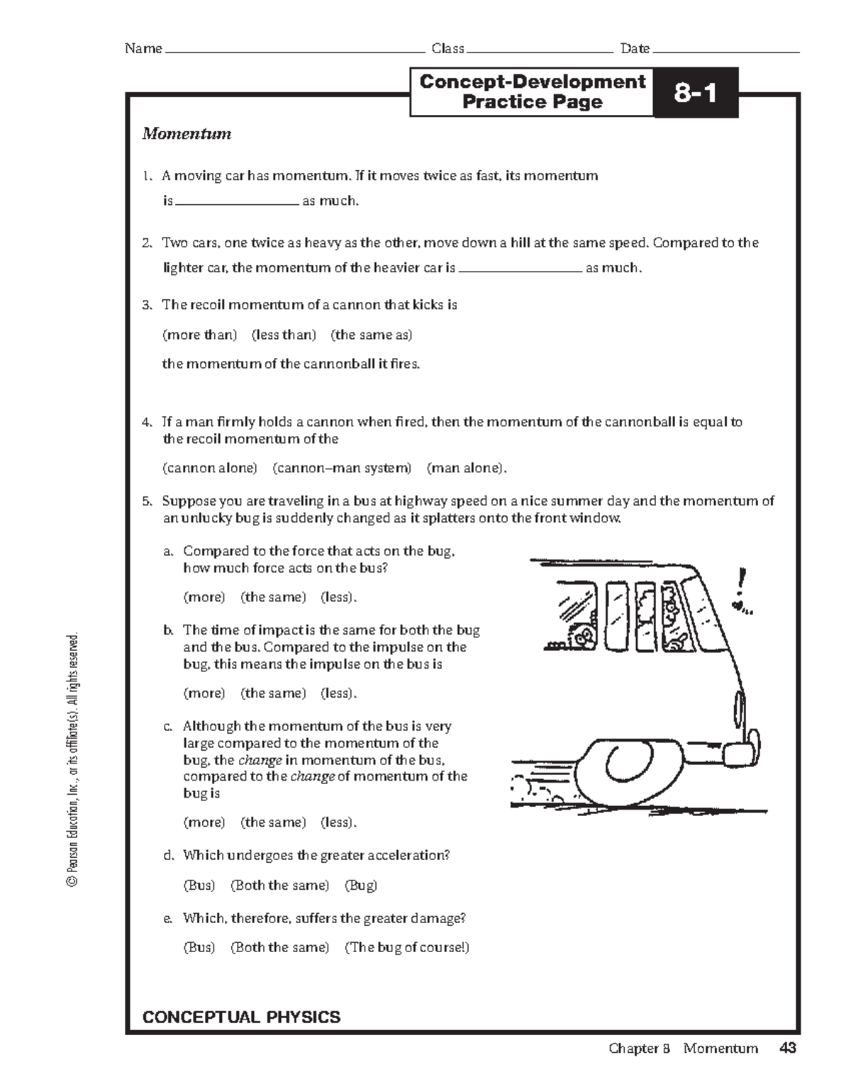 Conceptdevelopment 1 - Concept Development - Chapter 8 Momentum 43 Name ...