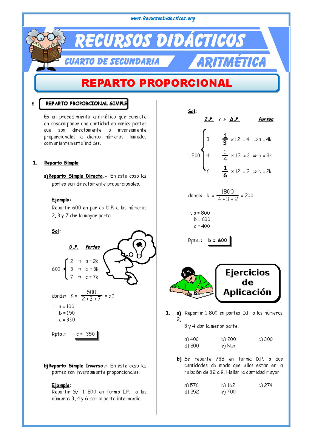 Problemas De Reparto Proporcional Para Cuarto De Secundaria REPARTO problemas-de-reparto-proporcional-para-cuarto-de-secundaria-reparto