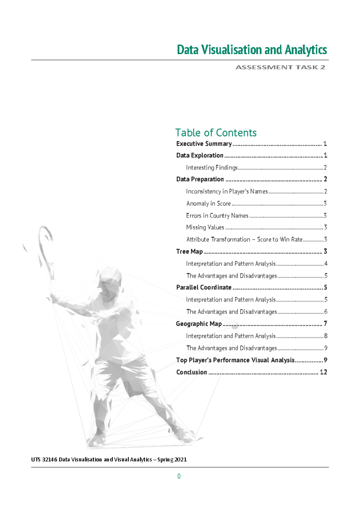 Ass2 sample report-2 keep - Data Visualisation and Analytics ASSESSMENT TASK - Executive Summary ...