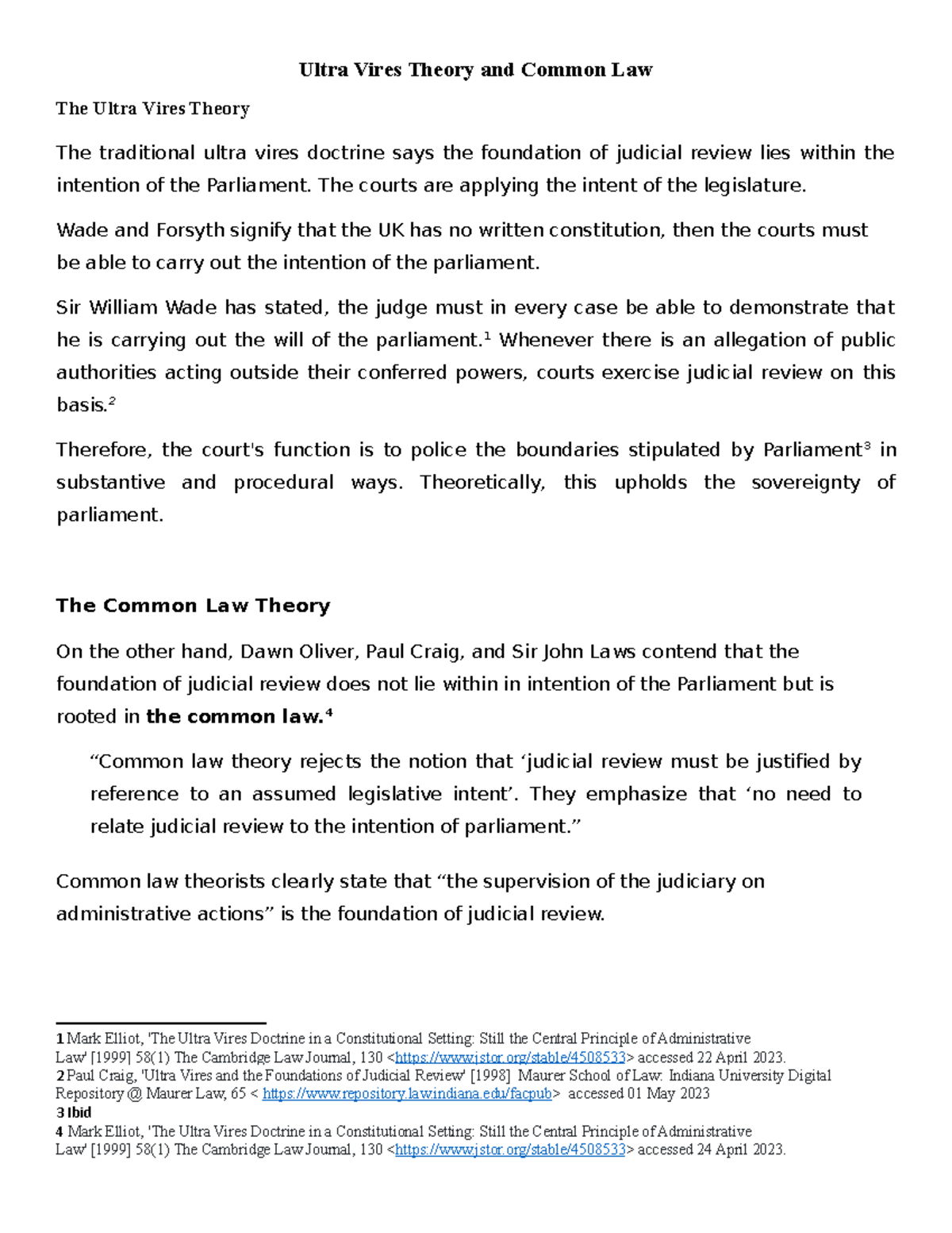 Ultra vires and Common Law - Foundation of JR - Ultra Vires Theory and ...