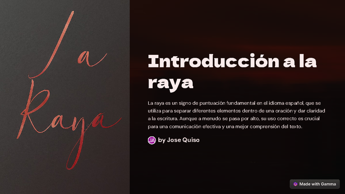 Introduccion a la raya - Introducción a la raya La raya es un signo de ...