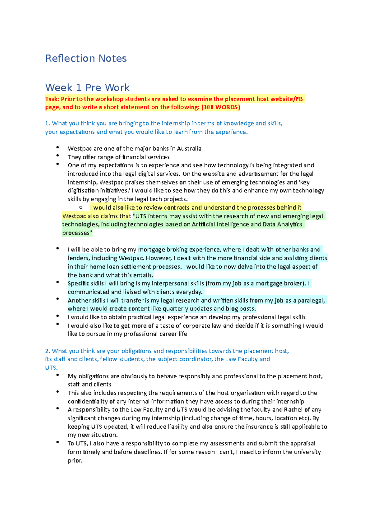 Mini speech presentation notes for Class 1 - Reflection Notes Week 1 ...