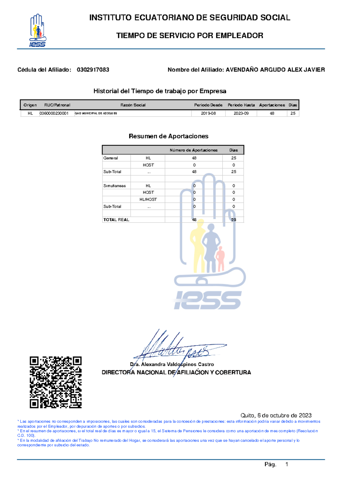 Iess Pdf - reporte - INSTITUTO ECUATORIANO DE SEGURIDAD SOCIAL TIEMPO ...