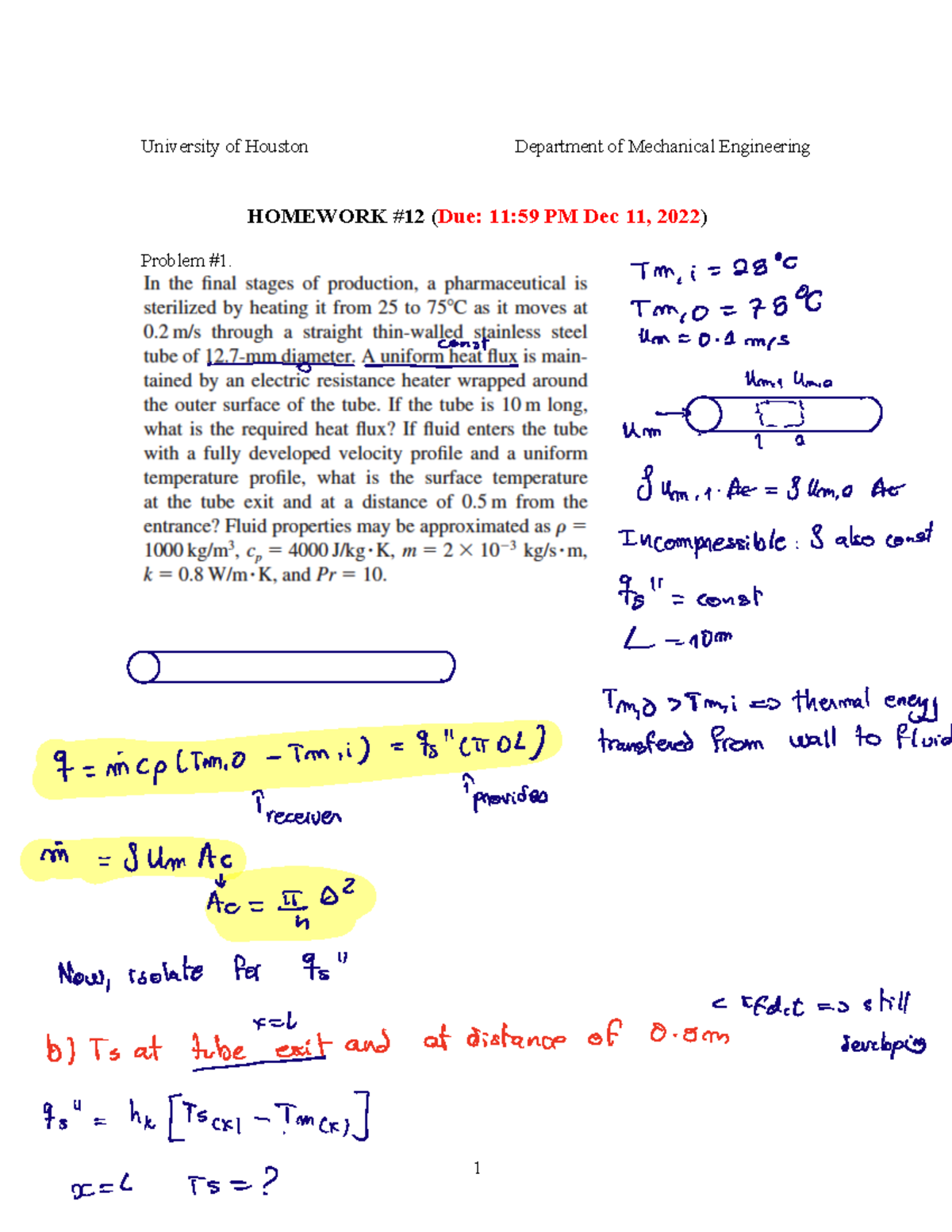 Homework #12 - Heat transfer notes - 1 University of Houston Department ...