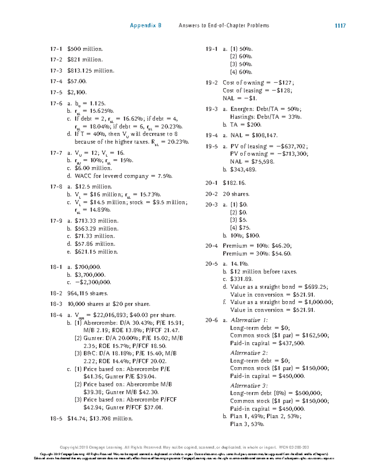 Financial Management II-387 - Appendix B Answers to End-of-Chapter ...