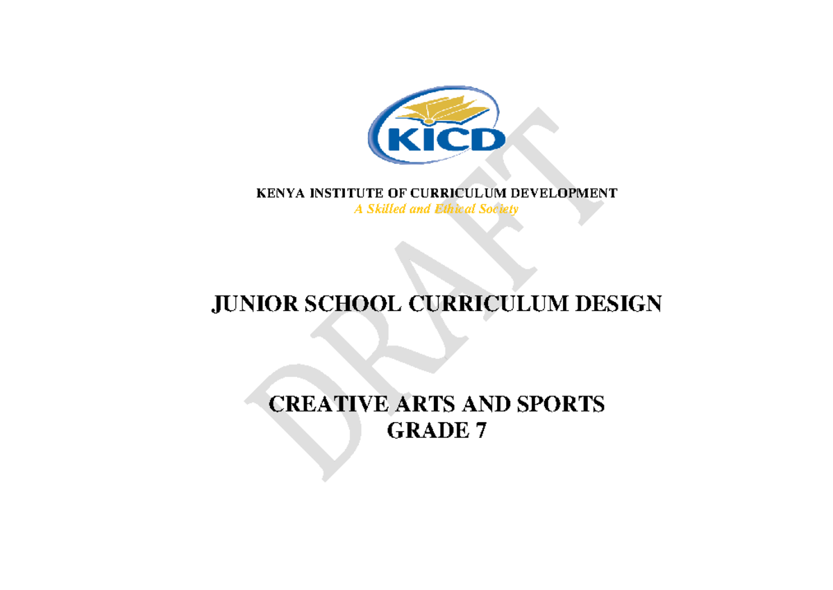 Creative Arts Sports Grade 7 Formatted 6 - KENYA INSTITUTE OF ...