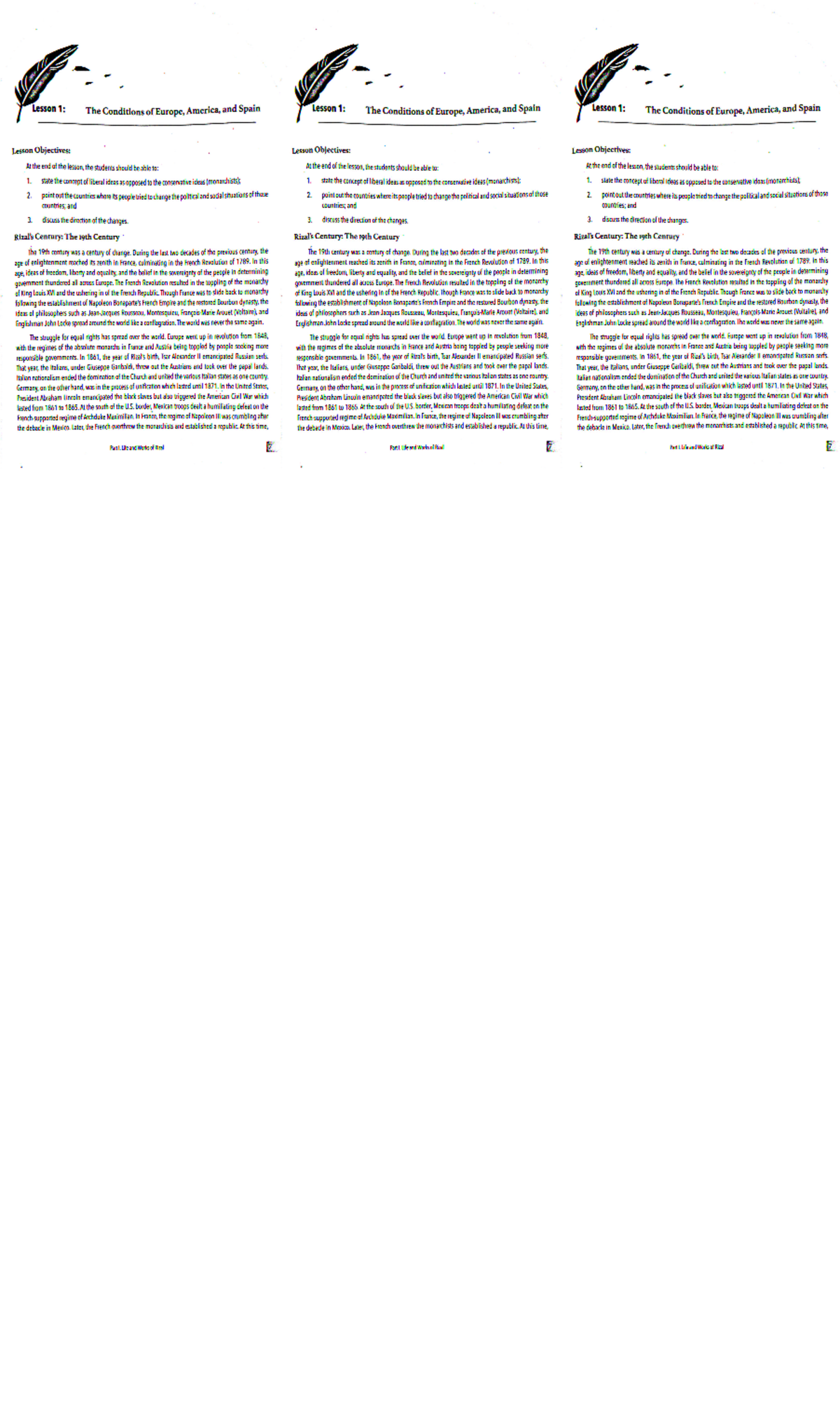 Feismo - Life and works of rizal - Principles of Motor Control - Studocu