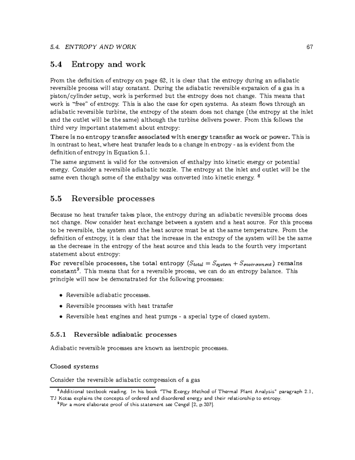 5 4 to 7 - very helpful - 5. ENTROPY AND WORK 67 5 Entropy and work ...