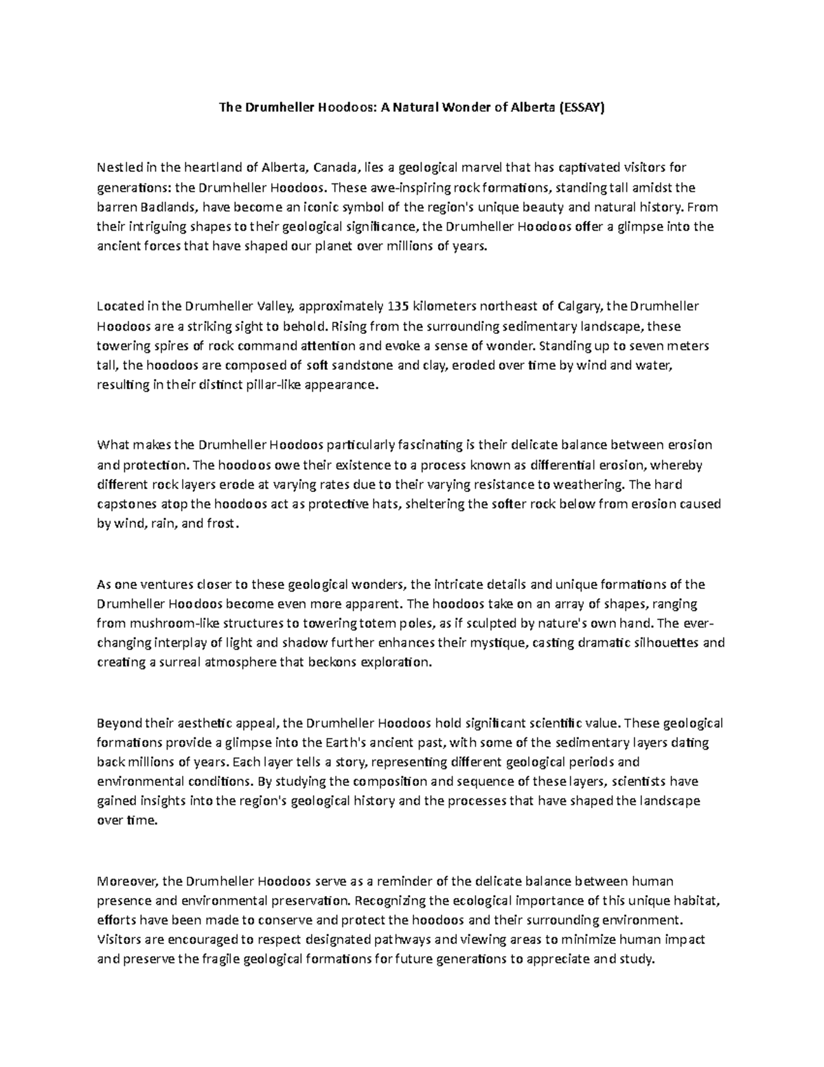 The Drumheller Hoodoos — A Natural Wonder of Alberta (Essay) - The ...