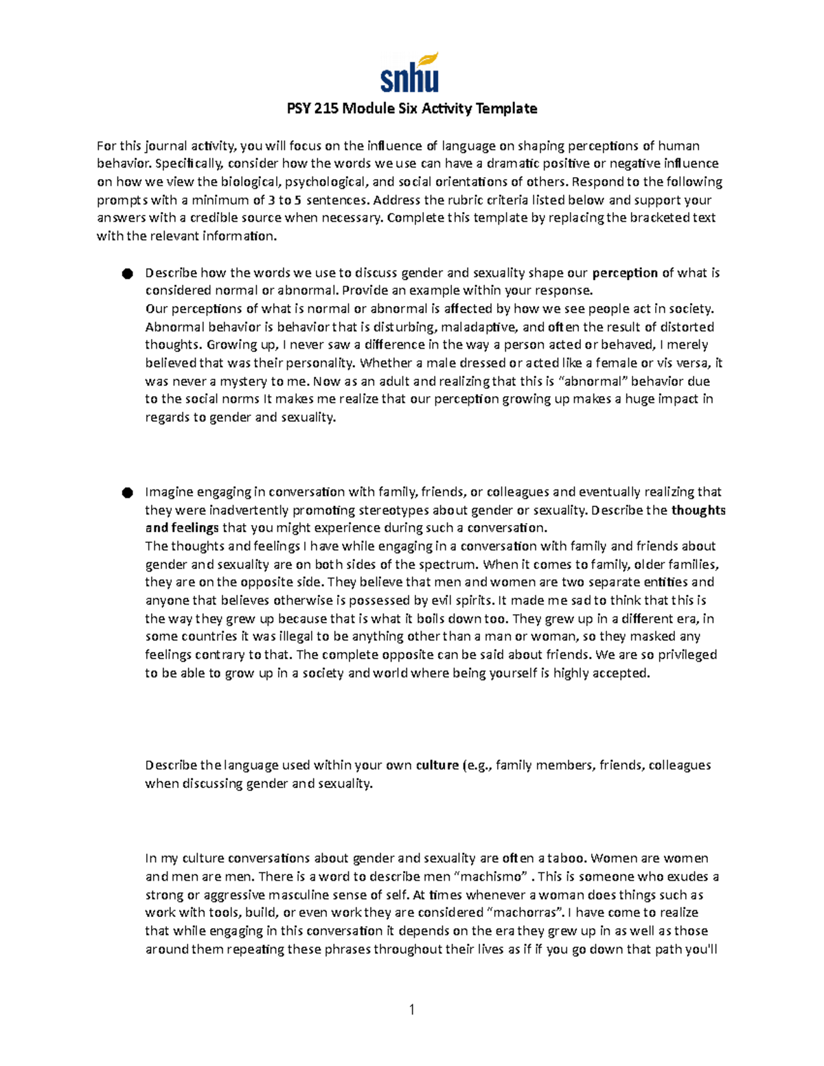 PSY 215 Module Six Activity Template (2) (1) - PSY 215 Module Six ...