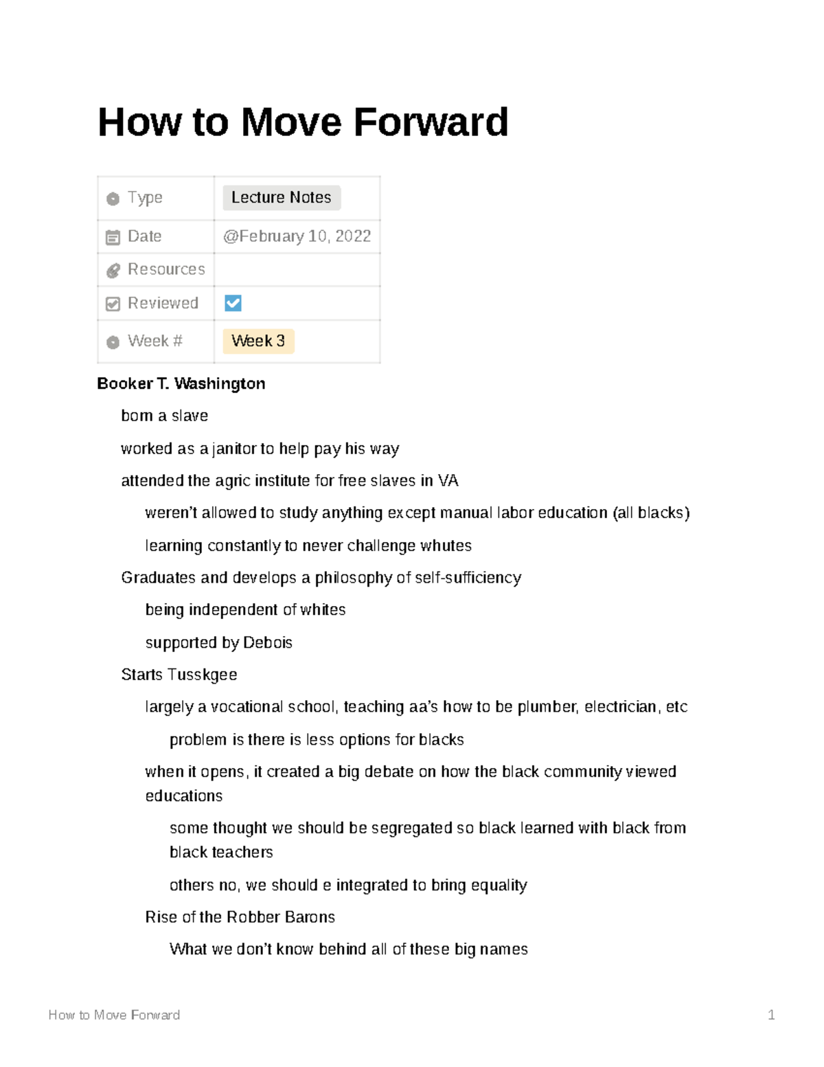 How to Move Forward - History Notes - How to Move Forward Type Lecture ...