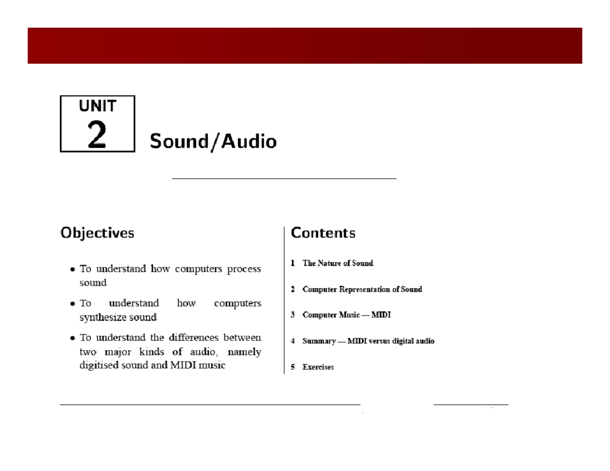 2 sound and audio system ioenotes - Bachelors in Science Computer ...