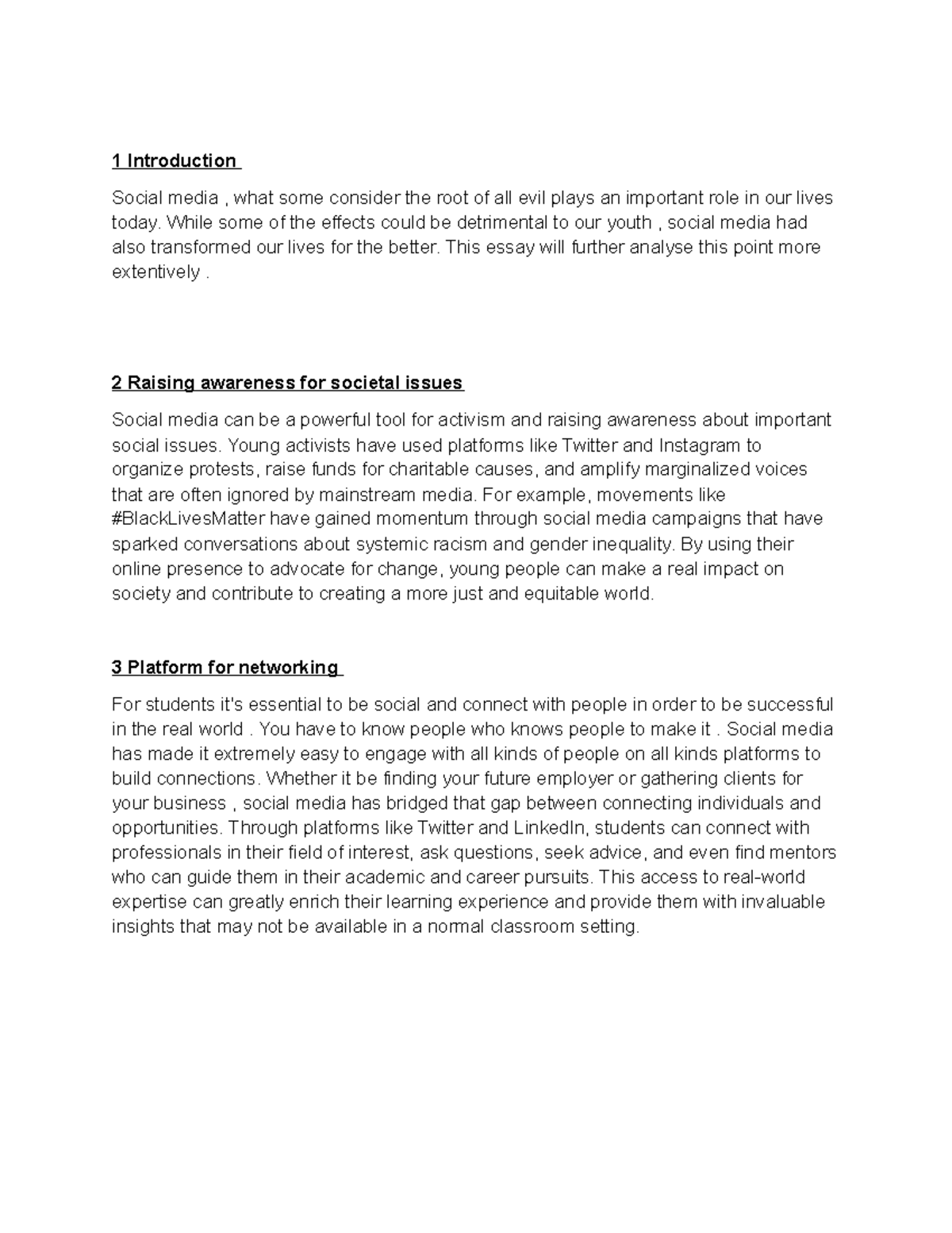 Alc essay - 1 Introduction Social media , what some consider the root ...