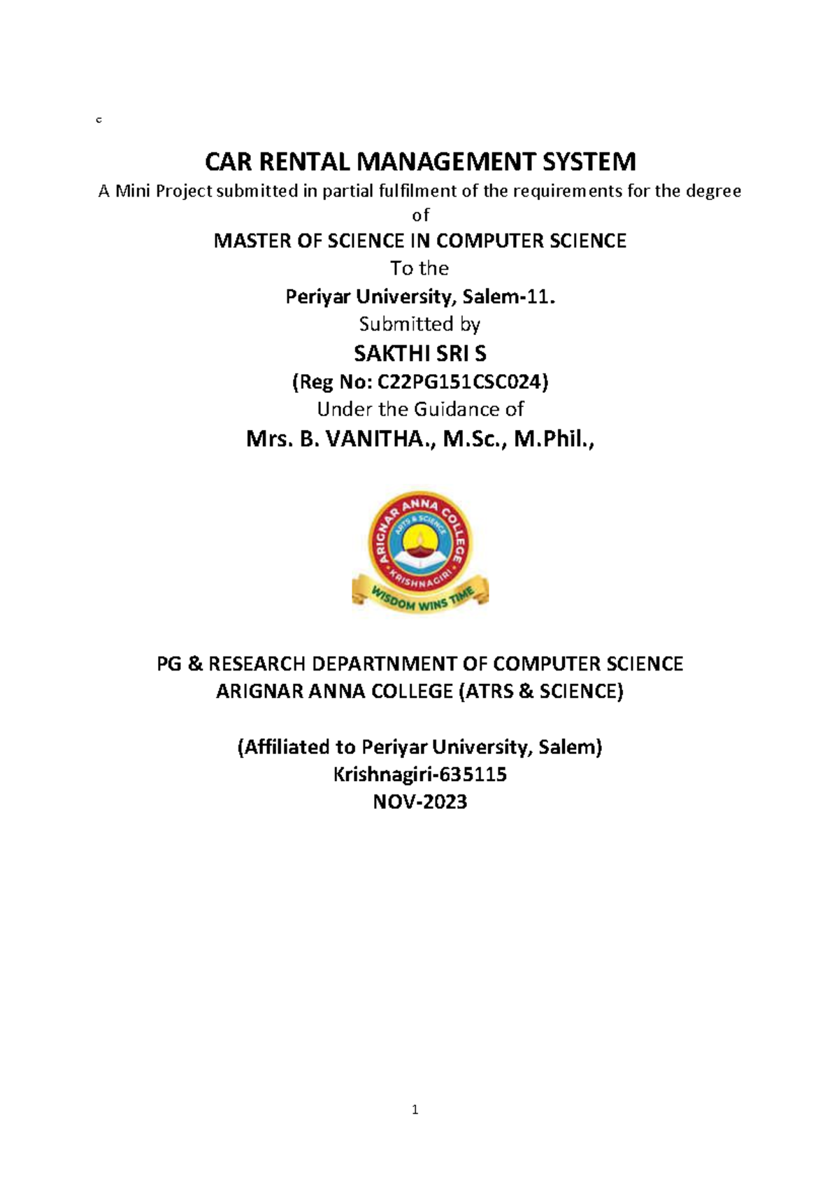 CAR rental system - php - c CAR RENTAL MANAGEMENT SYSTEM ####### A Mini ...