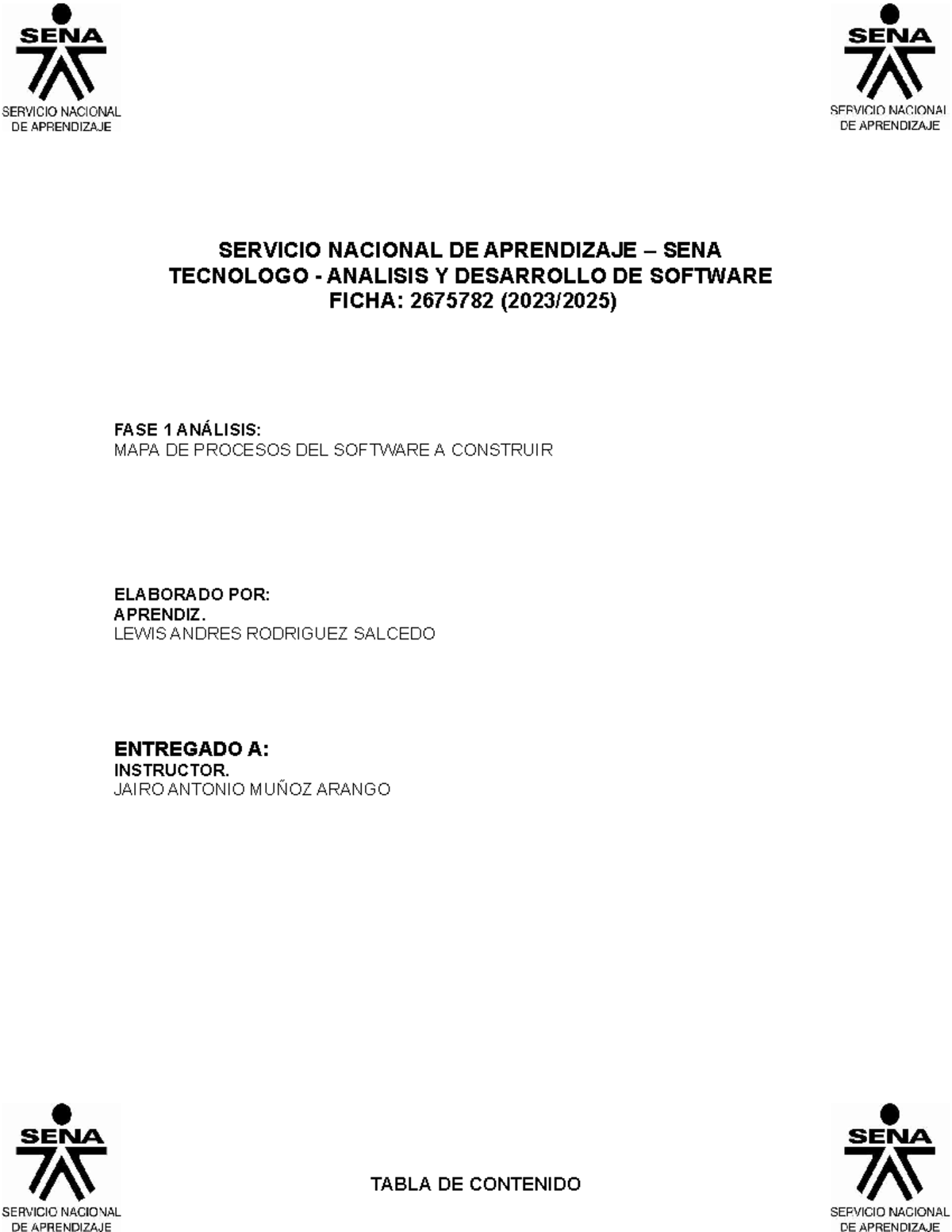 Mapa de procesos del software a construir - Lewis Rodriguez actividad ...