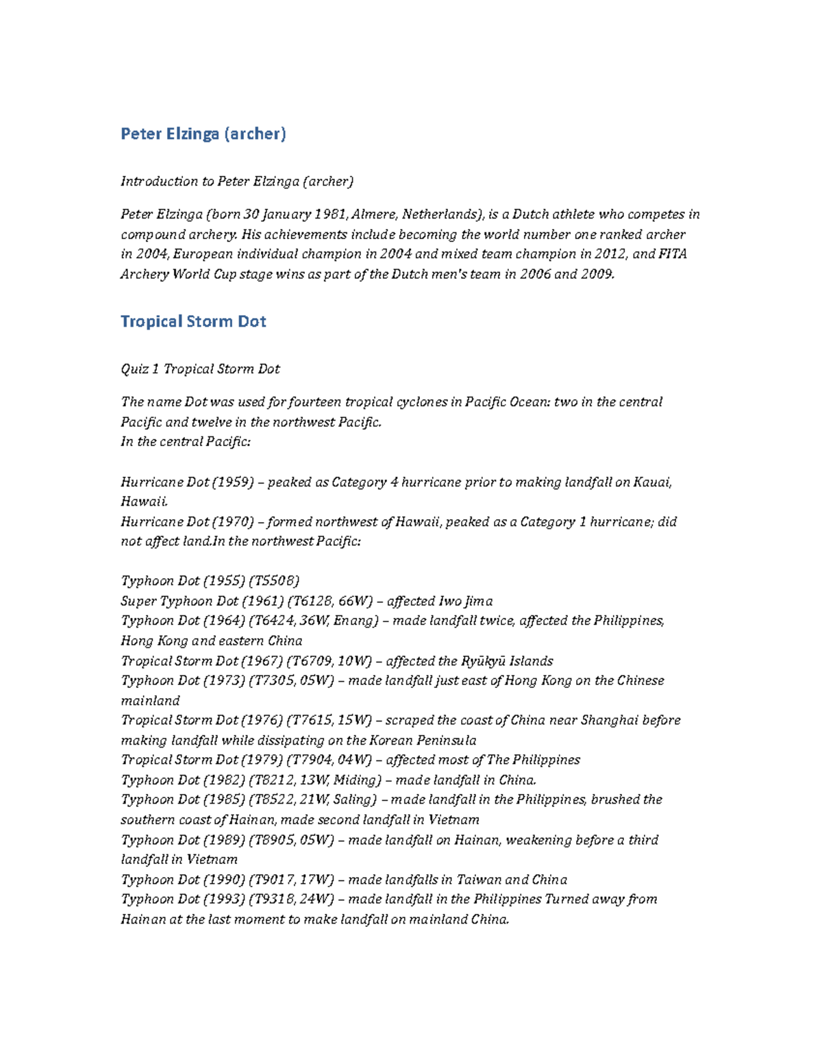 HIST123 Notes Peter Elzinga (archer) - Peter Elzinga (archer ...