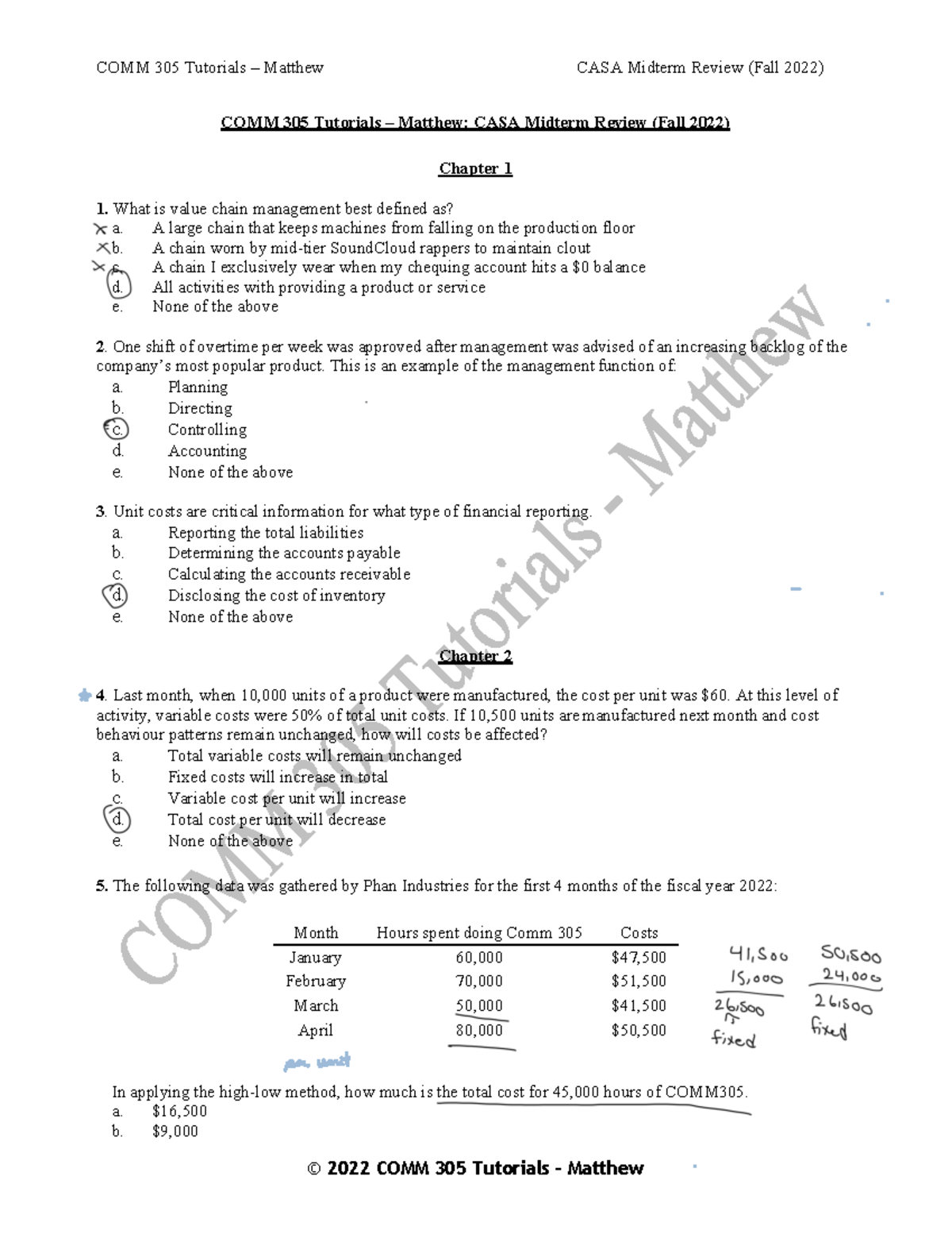 Midterm review - Practice - COMM 305 Tutorials – Matthew: CASA Midterm Review (Fall 2022 ...