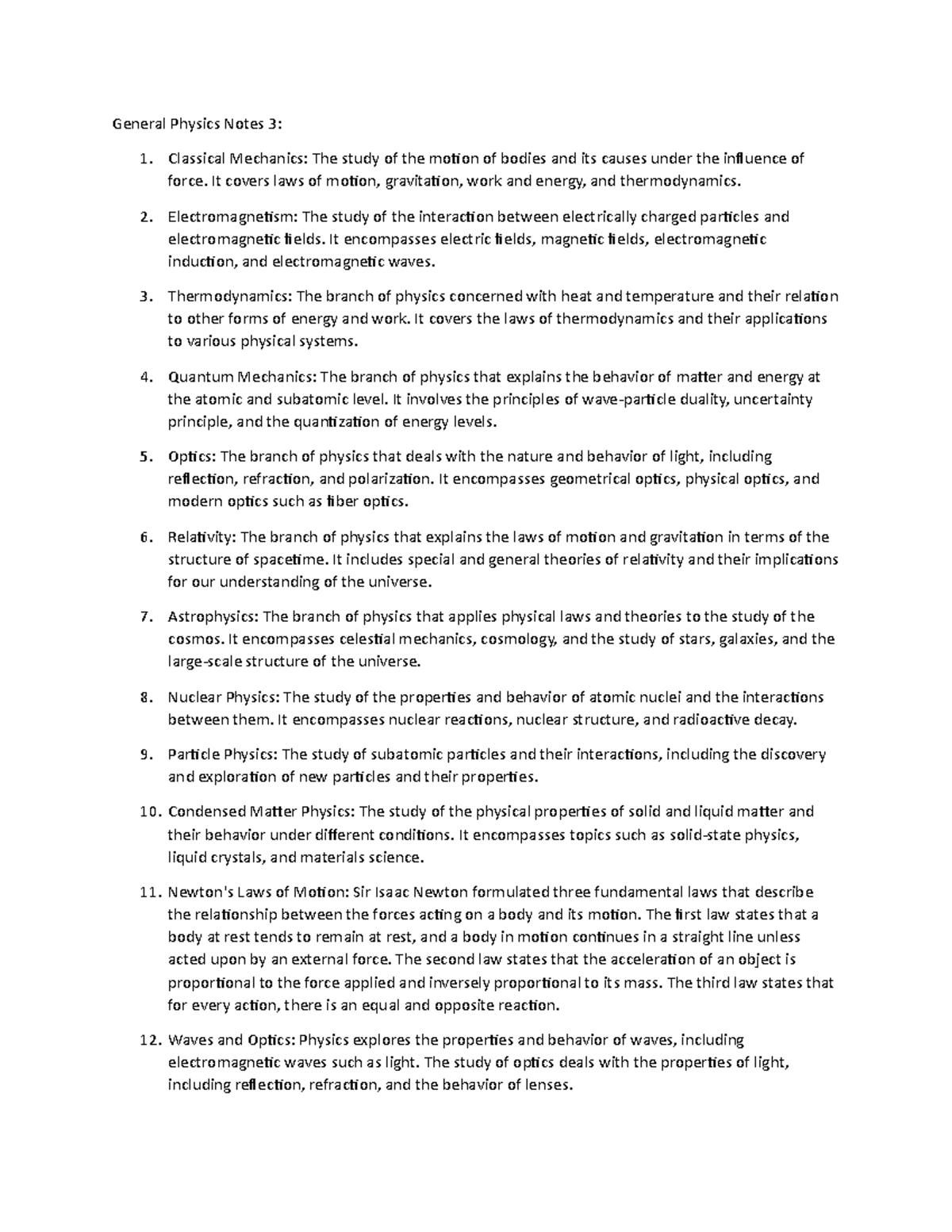 General Physics 3 - It covers laws of motion, gravitation, work and ...