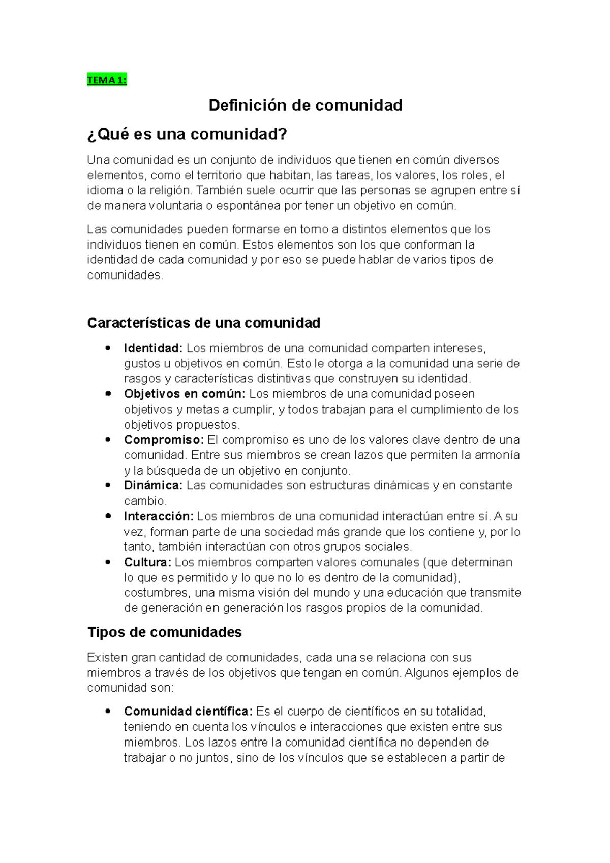GUÍA DE EXPO APS - APUNTES - TEMA 1: Definición de comunidad ¿Qué es ...