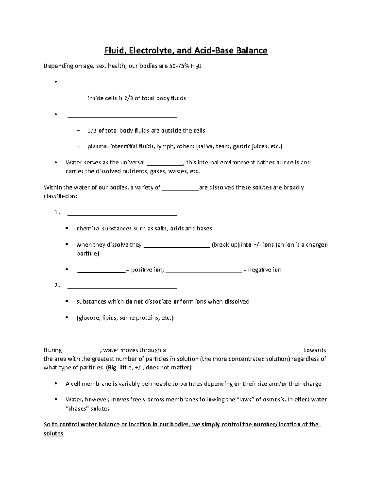 Fluid electrolyte acid base balance-2 - Fluid, Electrolyte, and Acid ...